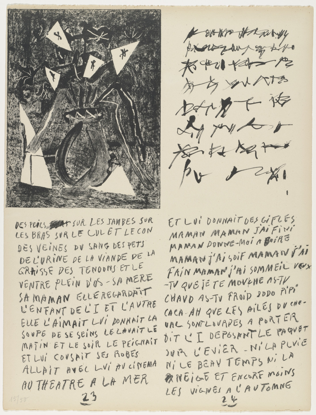 Pablo Picasso. In-text plates (folio 13) from Poèmes et lithographies ...