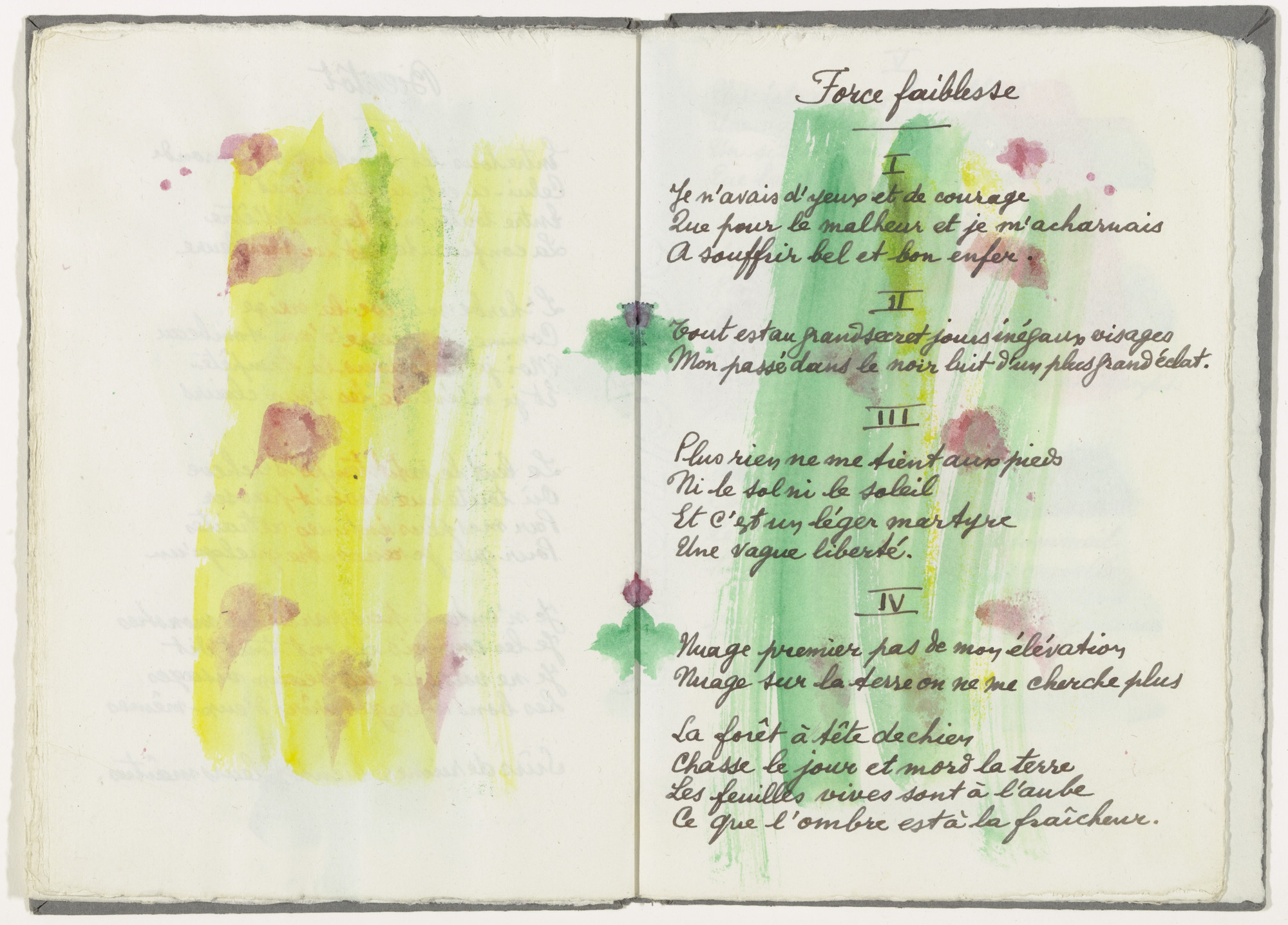 Pablo Picasso. Text with double page decoration (folios 17 verso and 18 ...