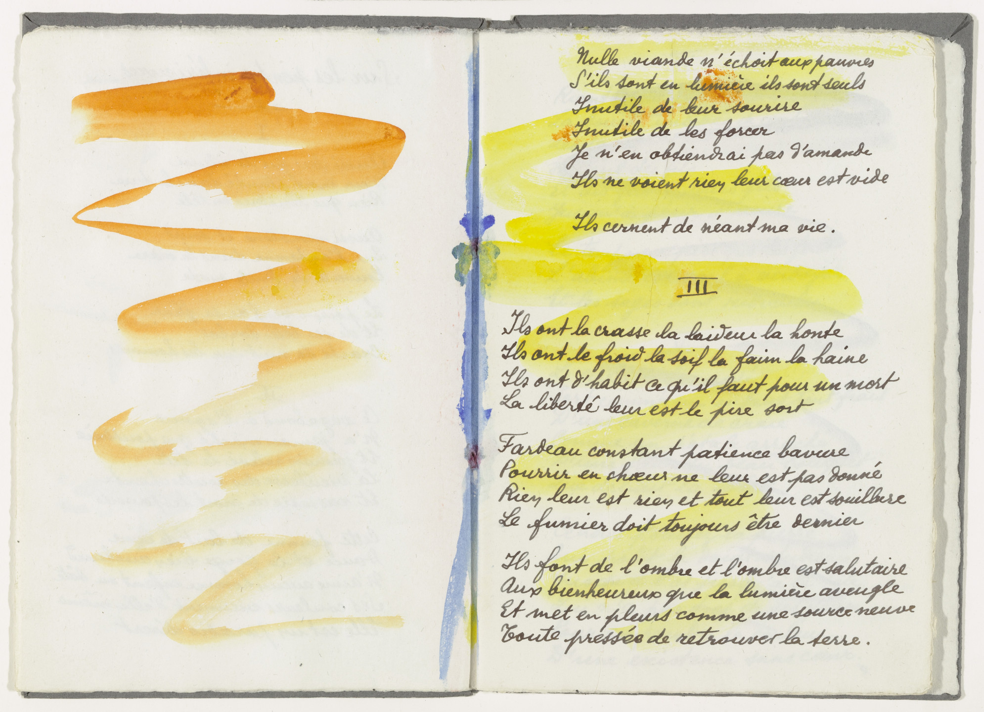 Pablo Picasso. Text with double page decoration (folios 4 verso and 5 ...