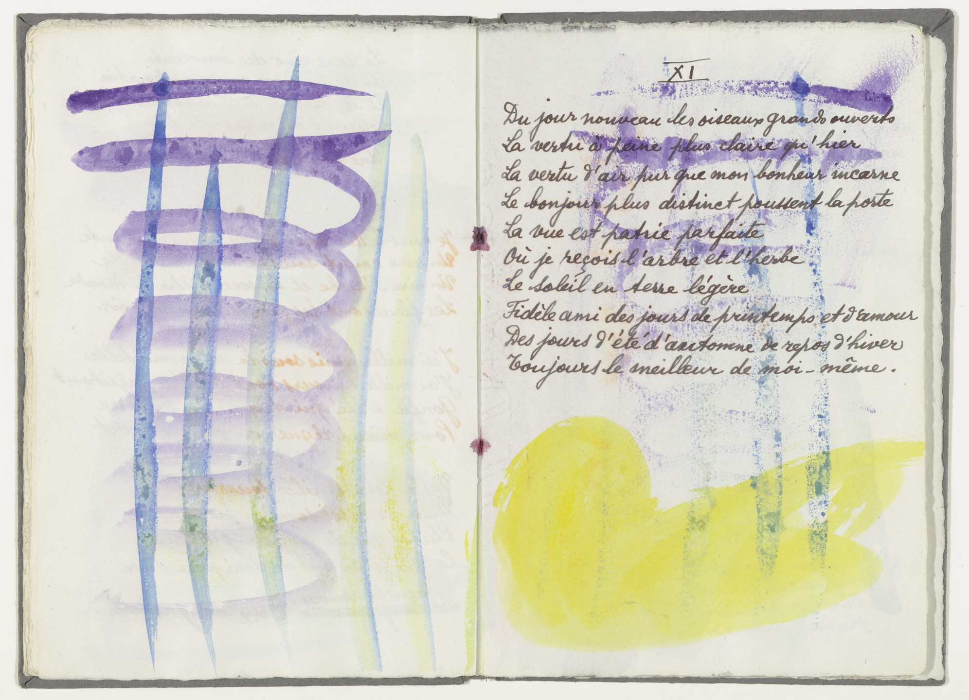 Pablo Picasso. Text with double page decoration (folios 9 verso and 10 ...