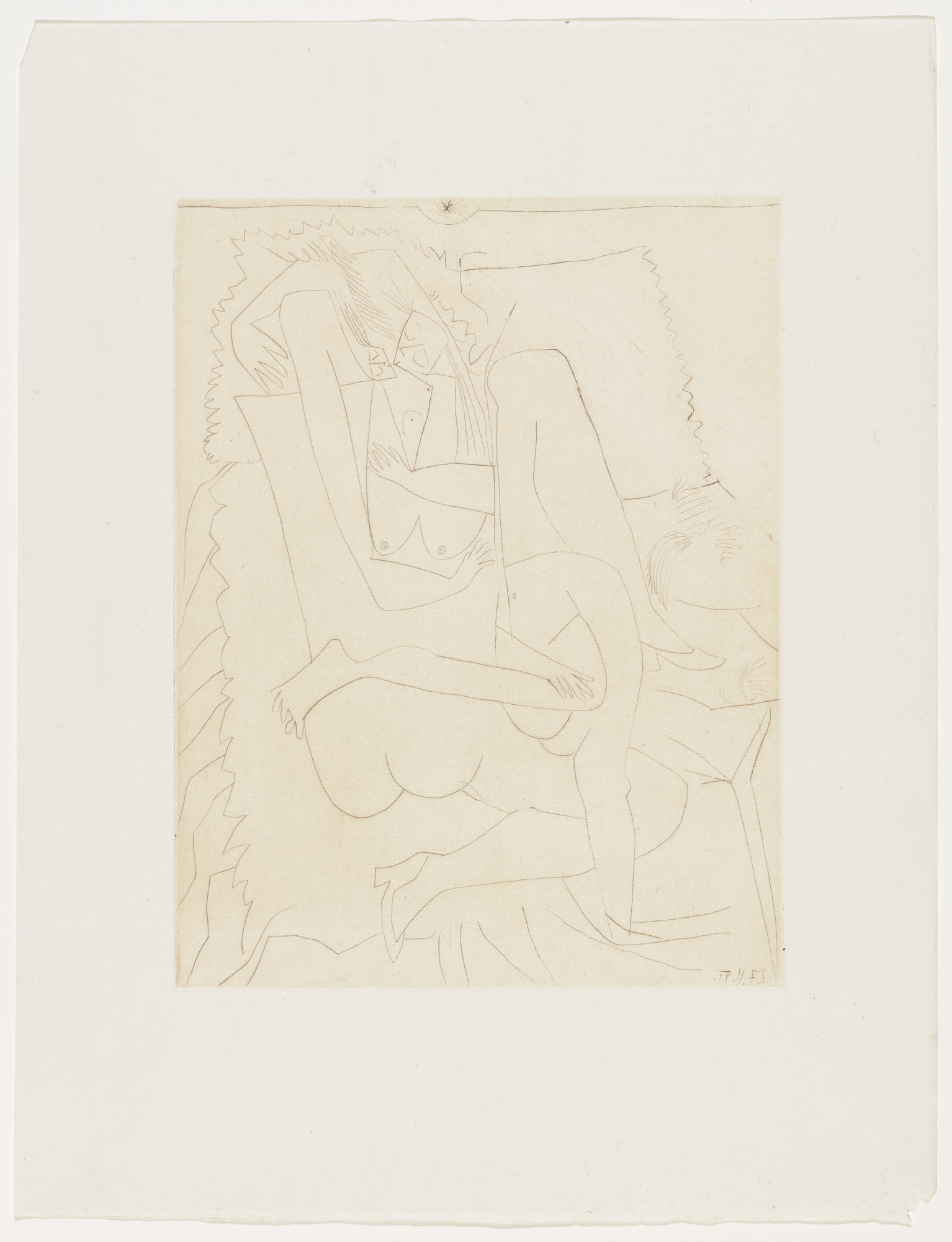 Pablo Picasso. Female Love (The Couple) (unbound variant frontispiece ...