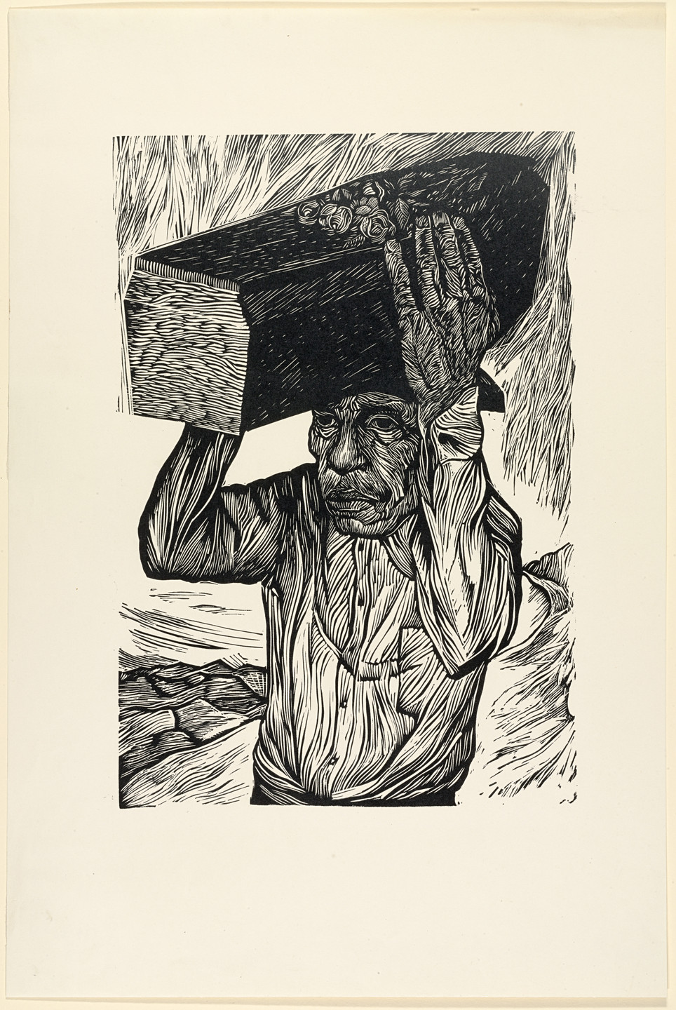 Rafael Tufiño. Coffin Bearer. 1937 | MoMA