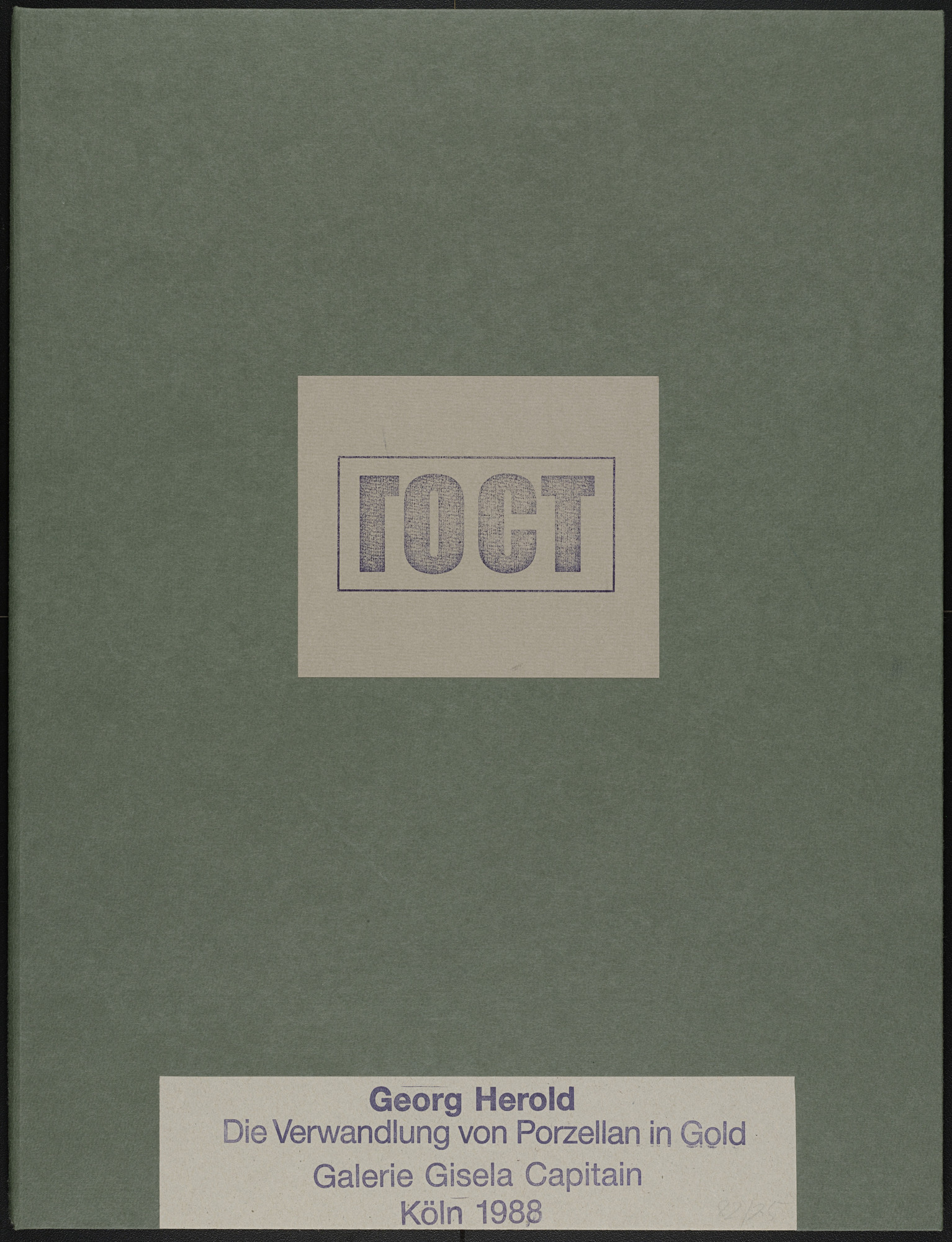 Georg Herold. The Transformation of Porcelain into Gold (Die ...