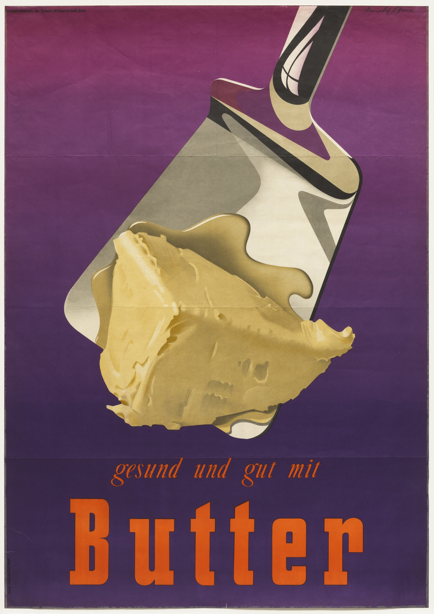 Donald Brun. Gesund und Gut mit Butter (Healthy and good with butter ...