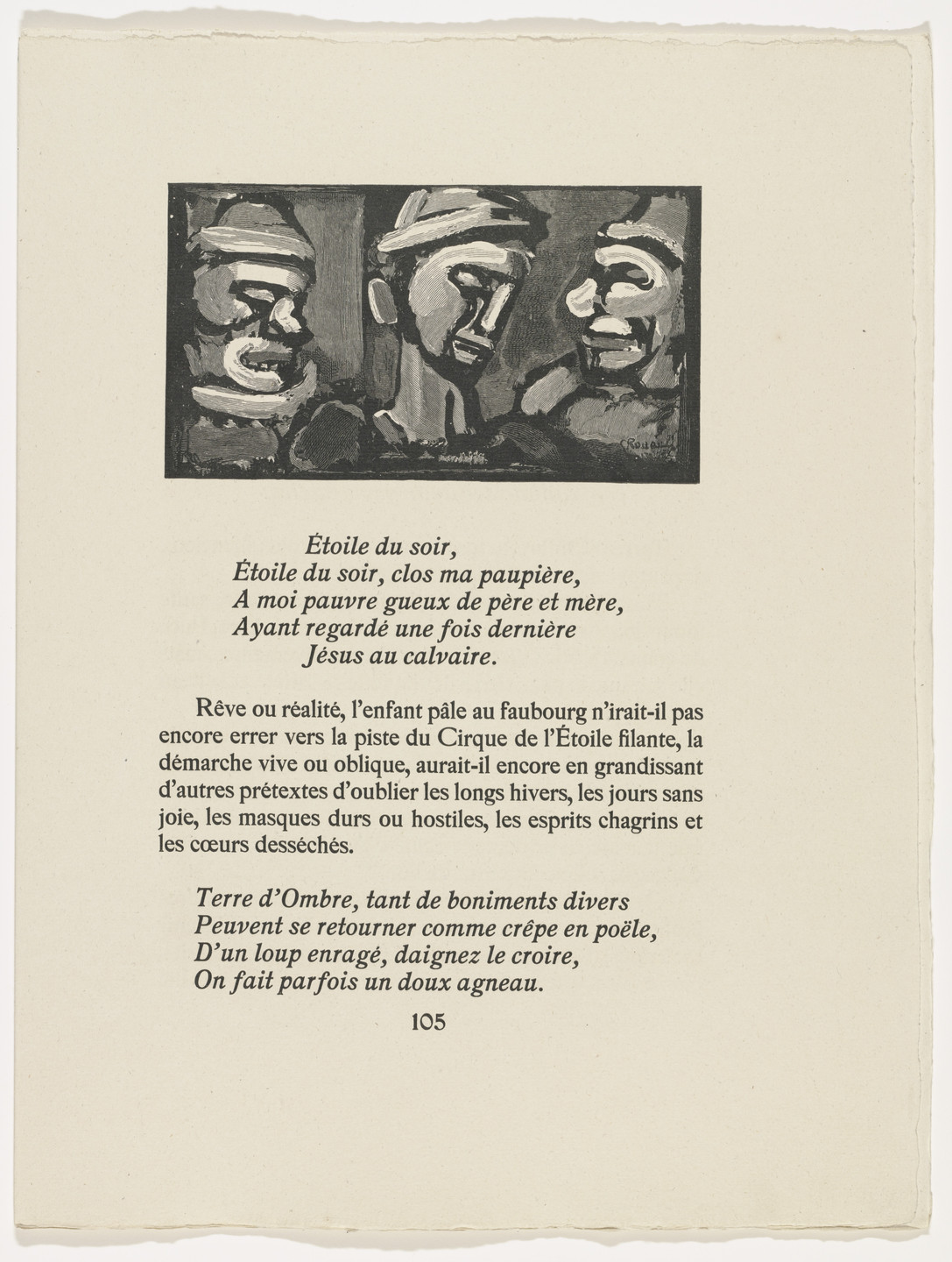 Georges Rouault. Headpiece (page 105) from Cirque de l'étoile filante ...