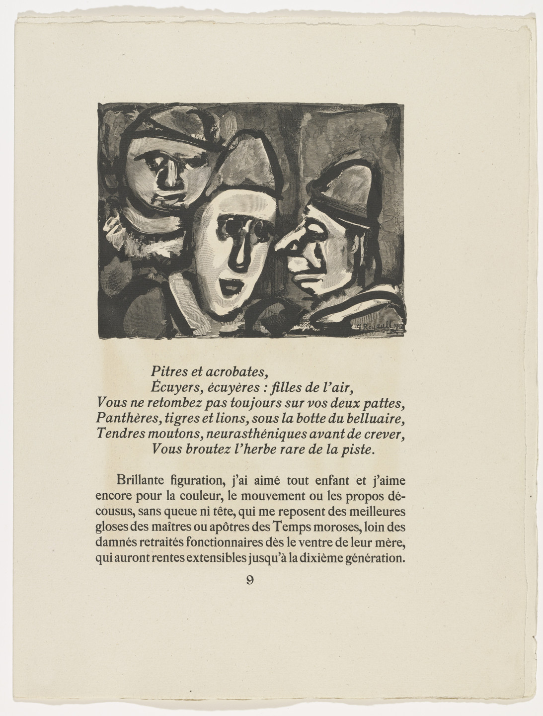 Georges Rouault. Headpiece (page 9) from Cirque de l'étoile filante ...