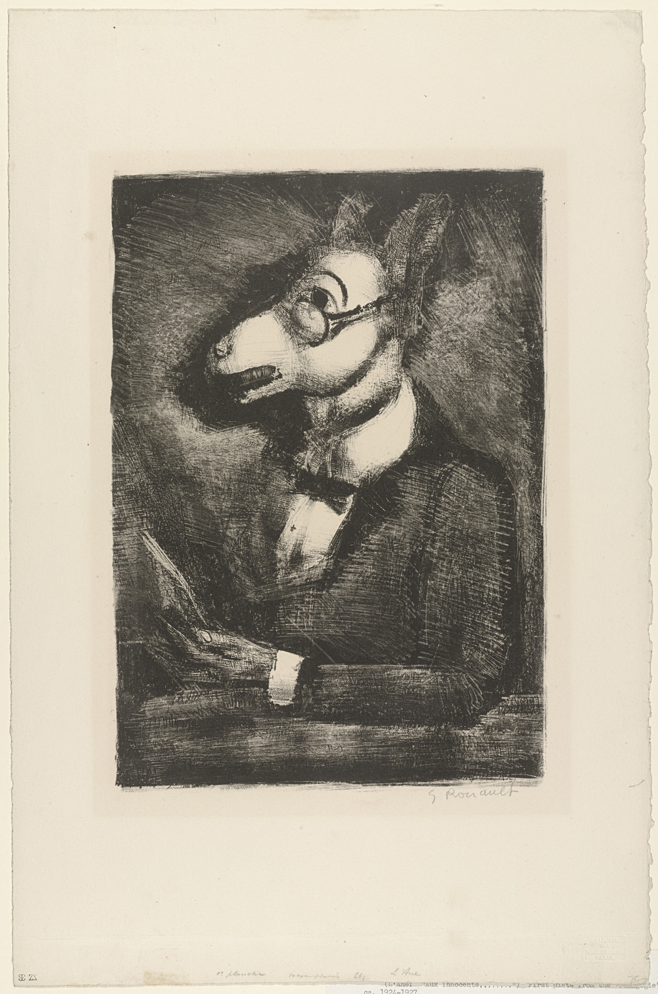 Georges Rouault. Full hands to the innocents. We shall all be wise. The Donkey. Second plate. c ...