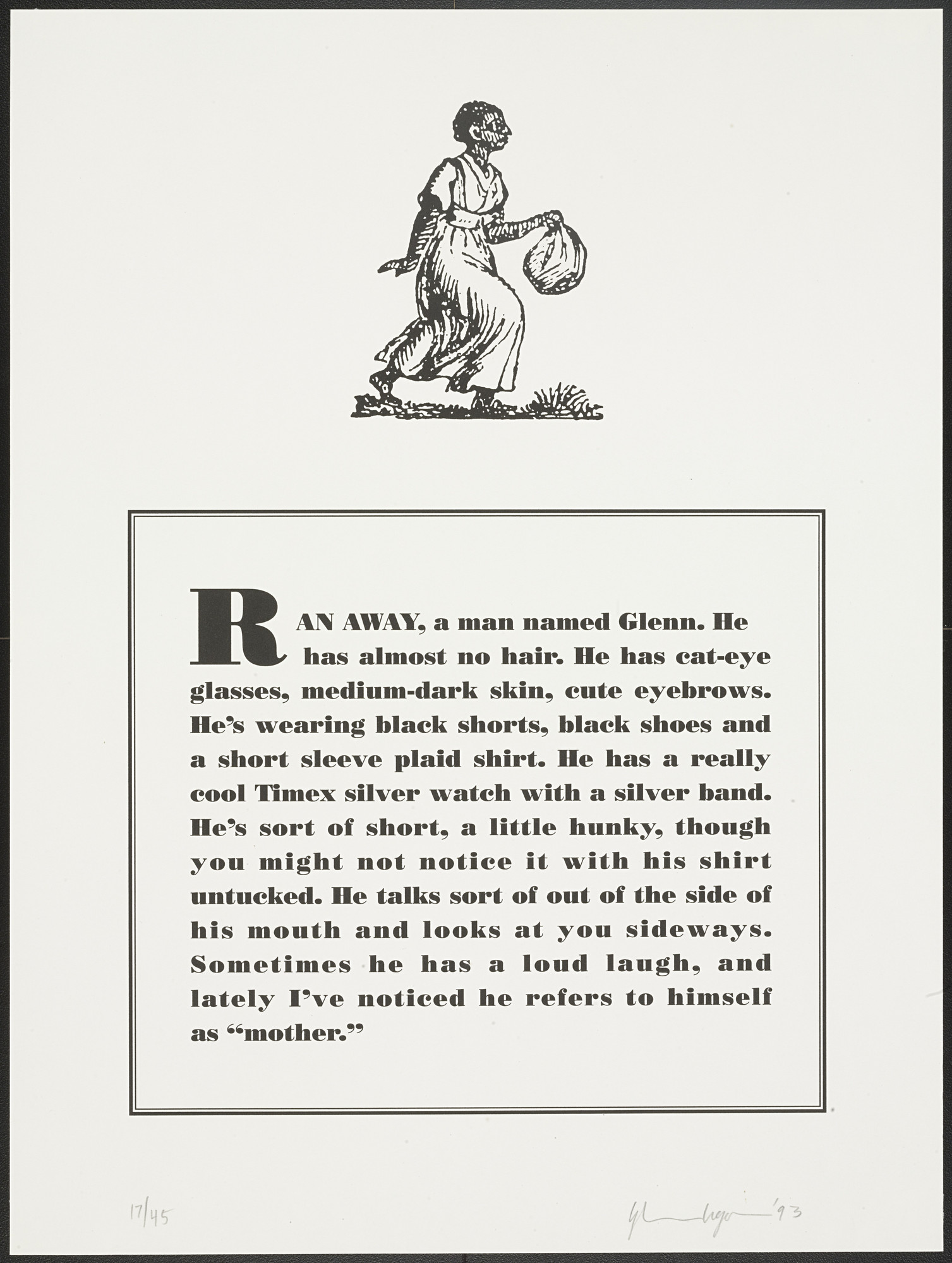 Glenn Ligon. Untitled from Runaways. 1993 | MoMA