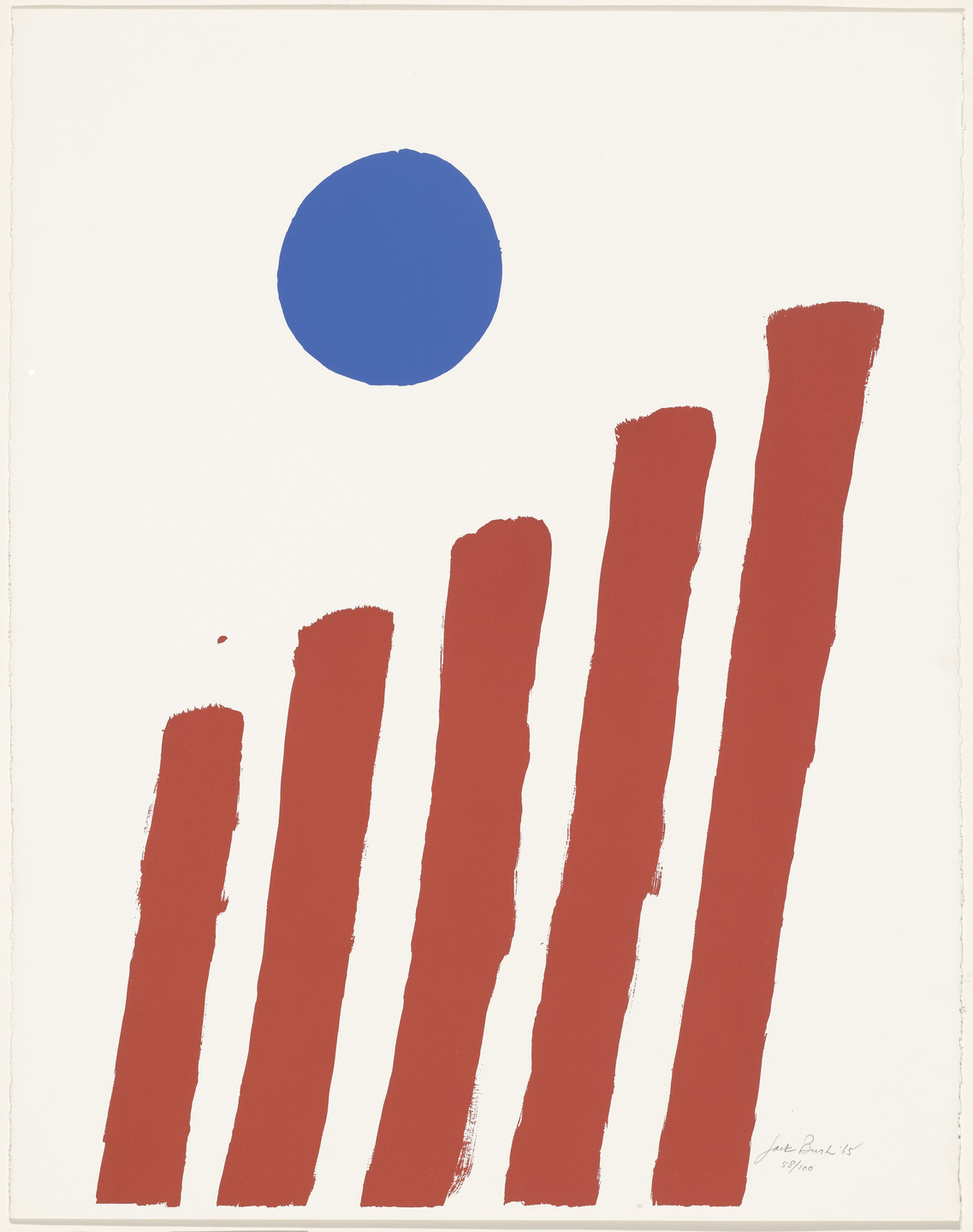 Jack Bush. Red Stripes - New York from the portfolio Five Colour Prints ...