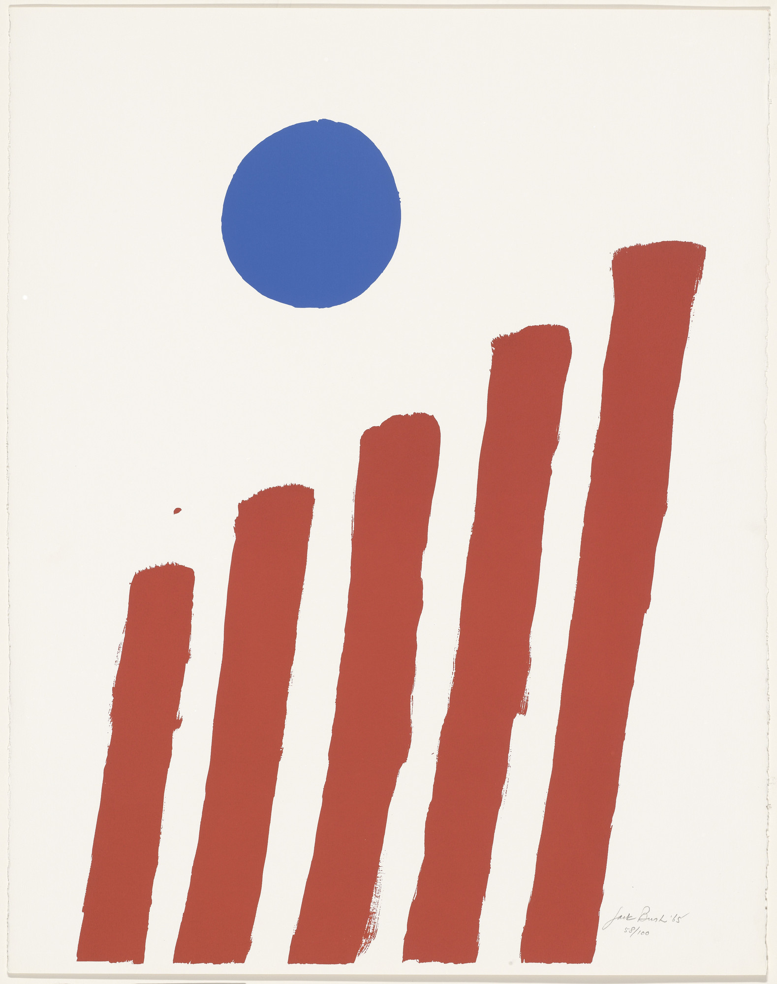 Jack Bush. Red Stripes - New York from the portfolio Five Colour Prints ...