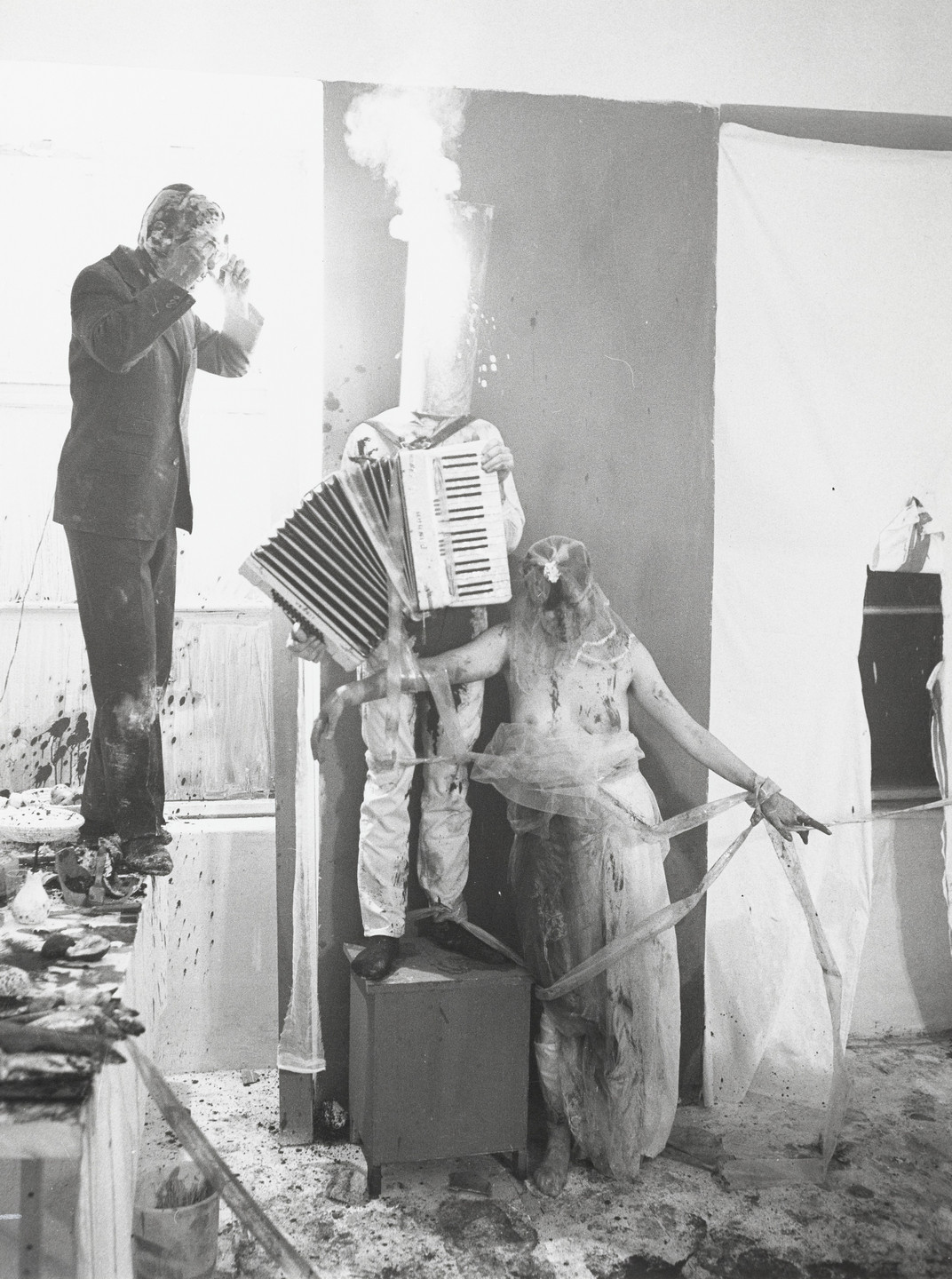 Rudolf Schwarzkogler, Ludwig Hoffenreich, Walter Kindler. 1st Action ...