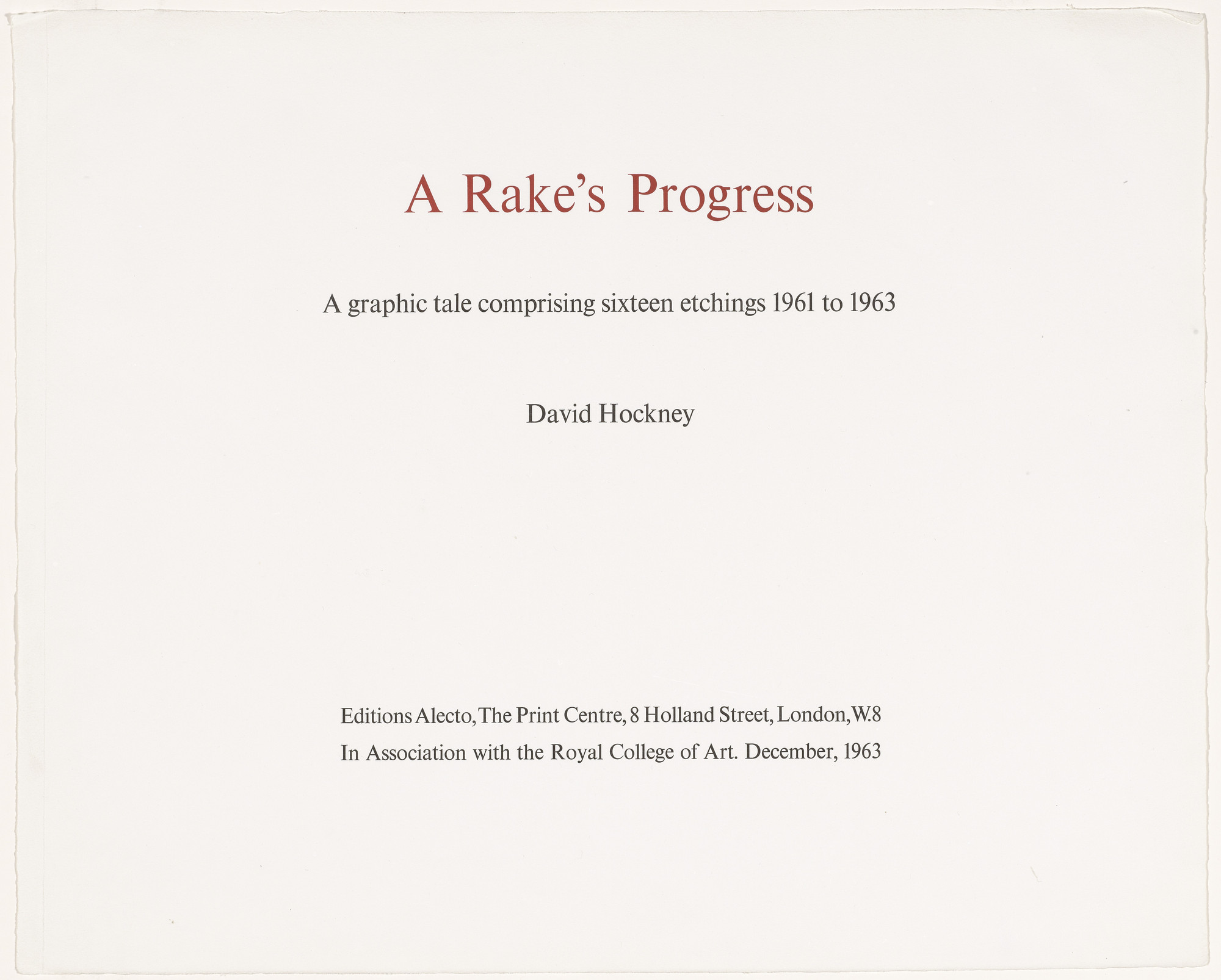 David Hockney. A Rake's Progress. 1961–62, published 1963 | MoMA