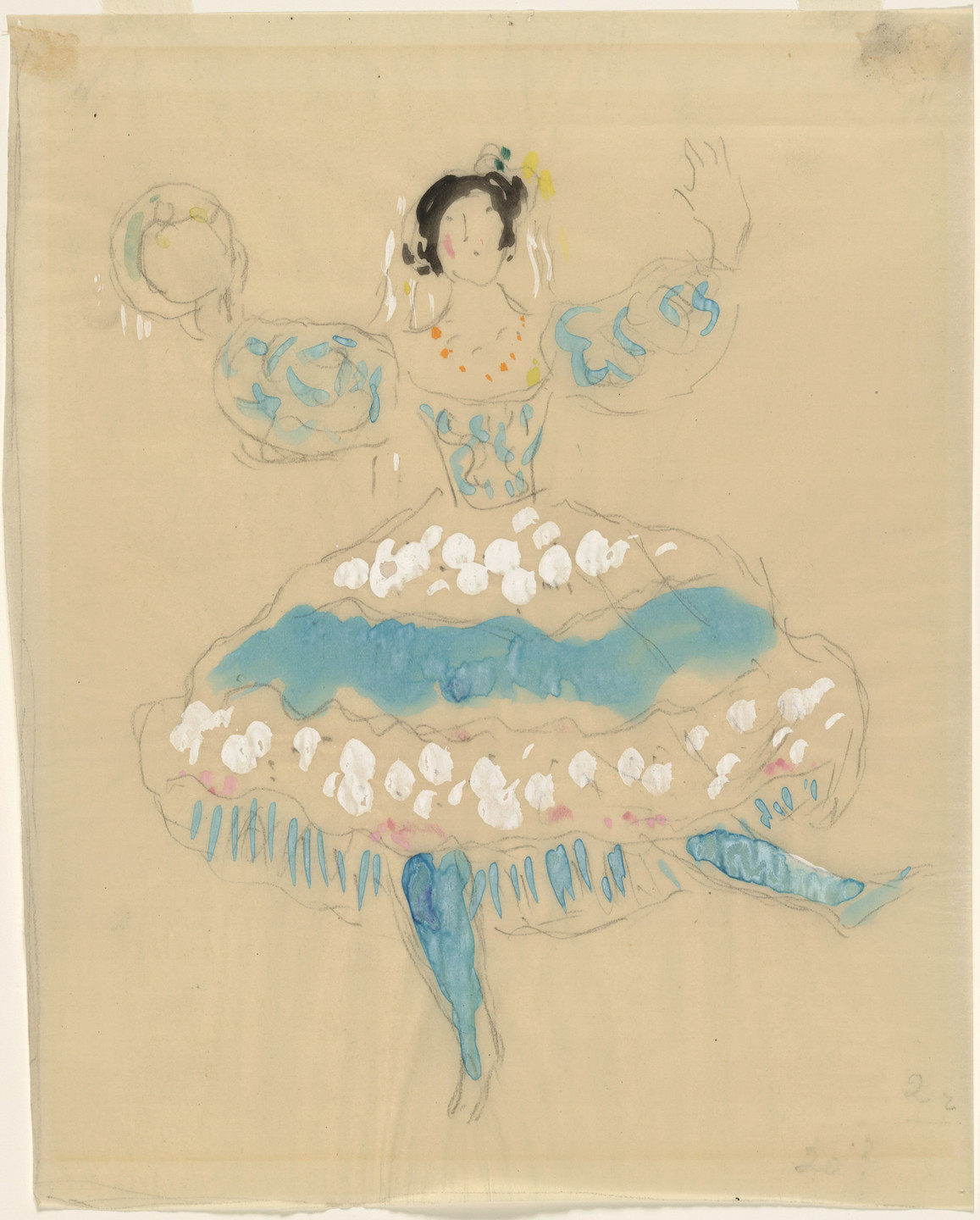 Marc Chagall. Zemphira. Costume design for Scene I of the ballet Aleko ...