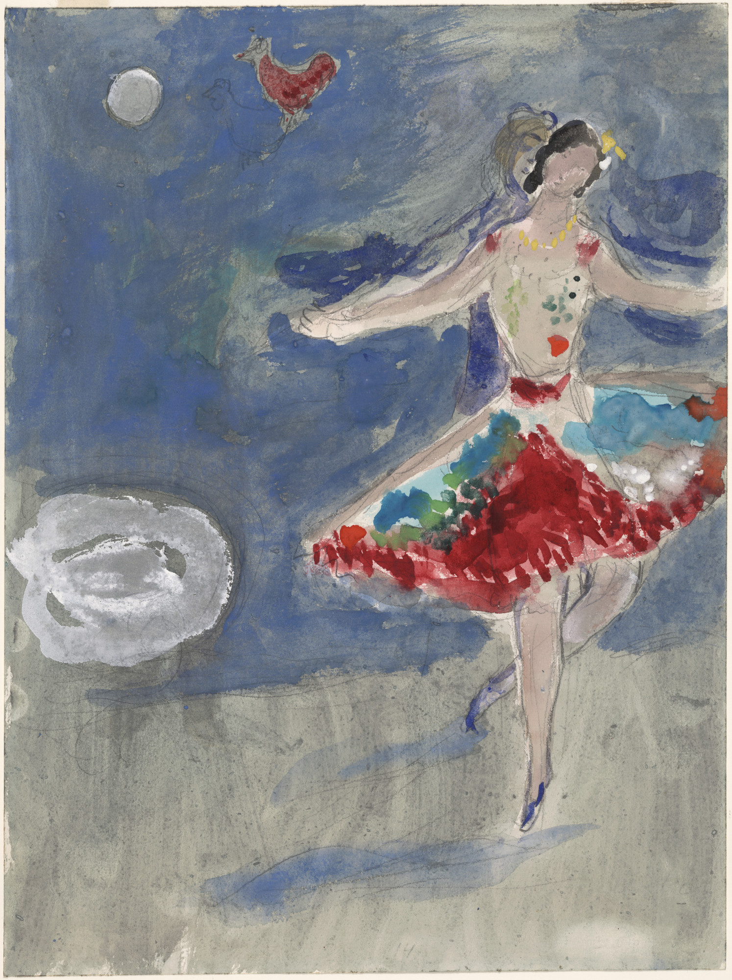Marc Chagall. Zemphira. Costume design for Scene I of the ballet Aleko ...