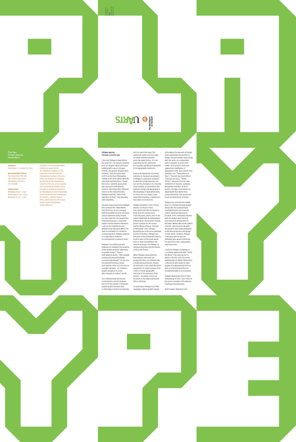 Philippe Apeloig. Philippe Apeloig Design-Work Exhibition. 2005 | MoMA