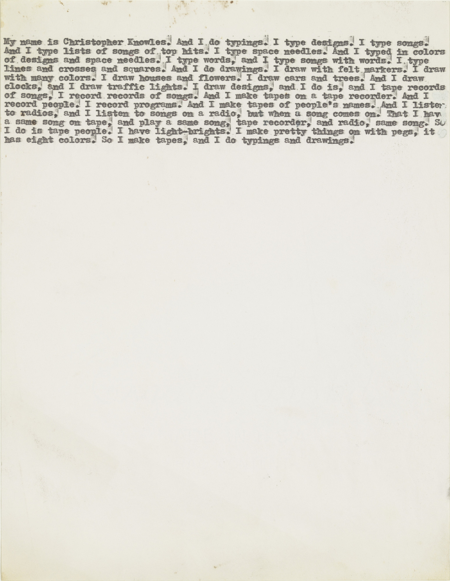 Christopher Knowles | MoMA