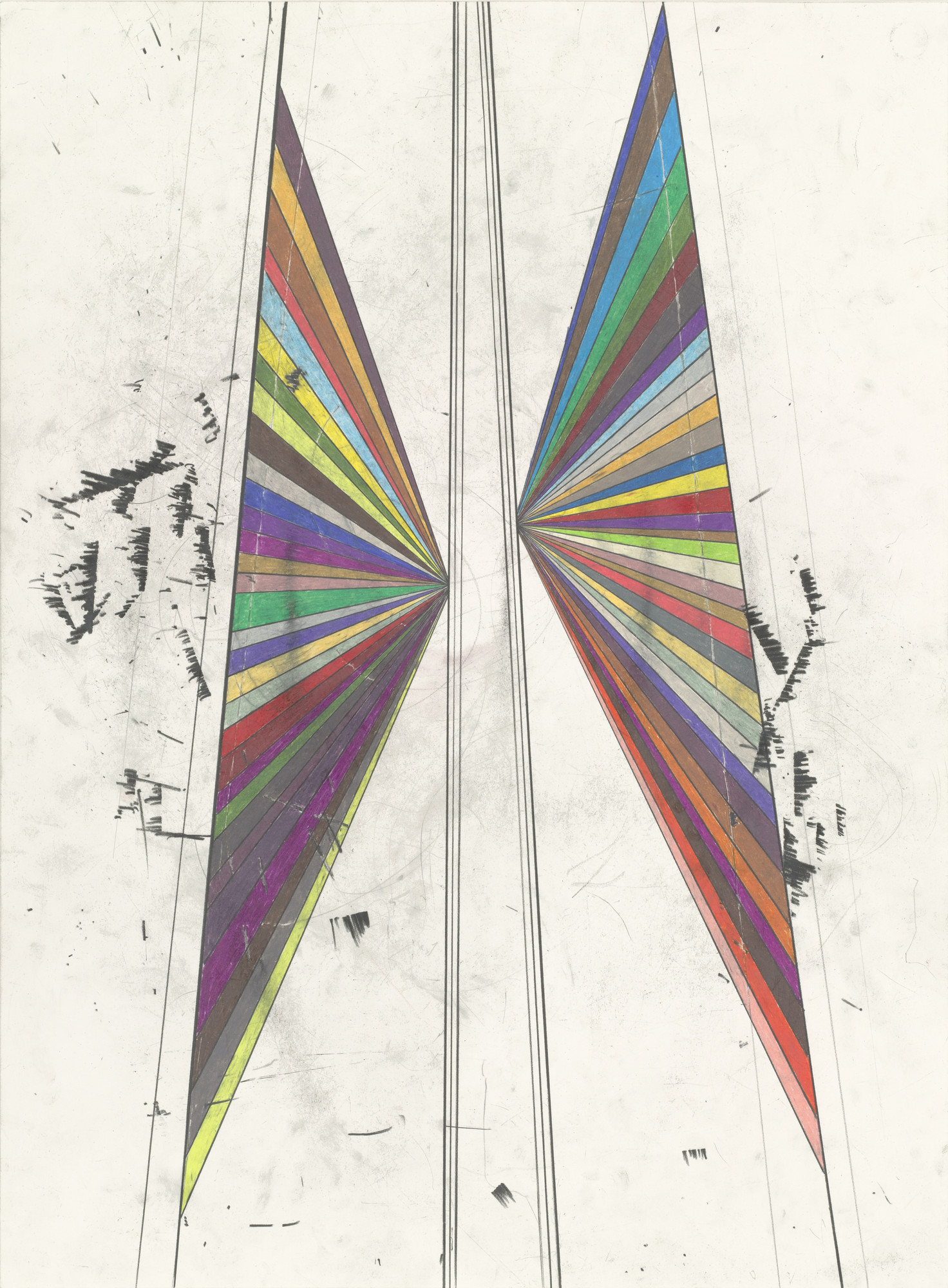 Mark Grotjahn. Untitled (Colored Butterfly White Background Two Wings ...