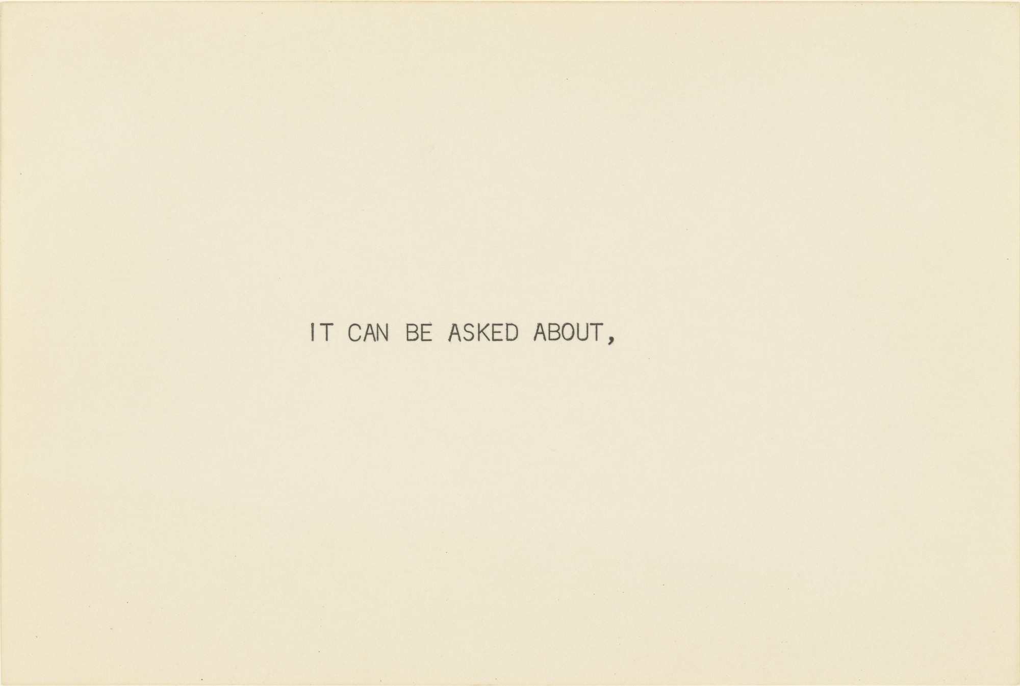 Robert Barry. Untitled. 1970 | MoMA