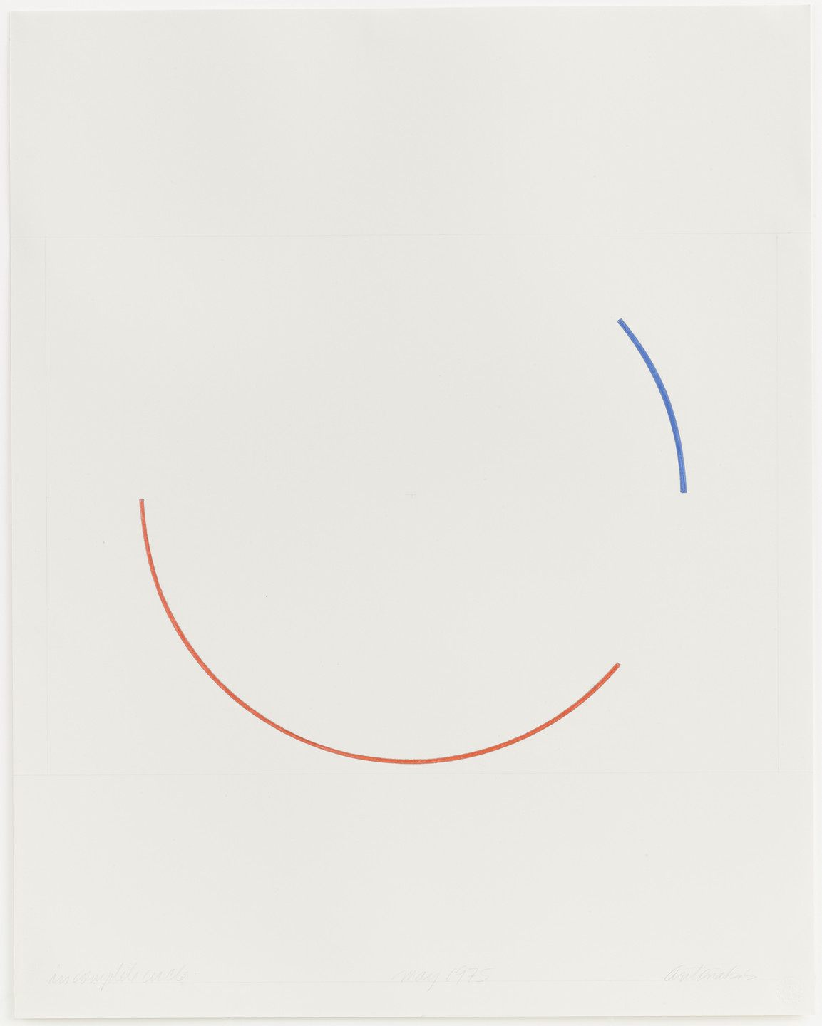 Stephen Antonakos. Incomplete Circle (five-unit drawing with blue and ...