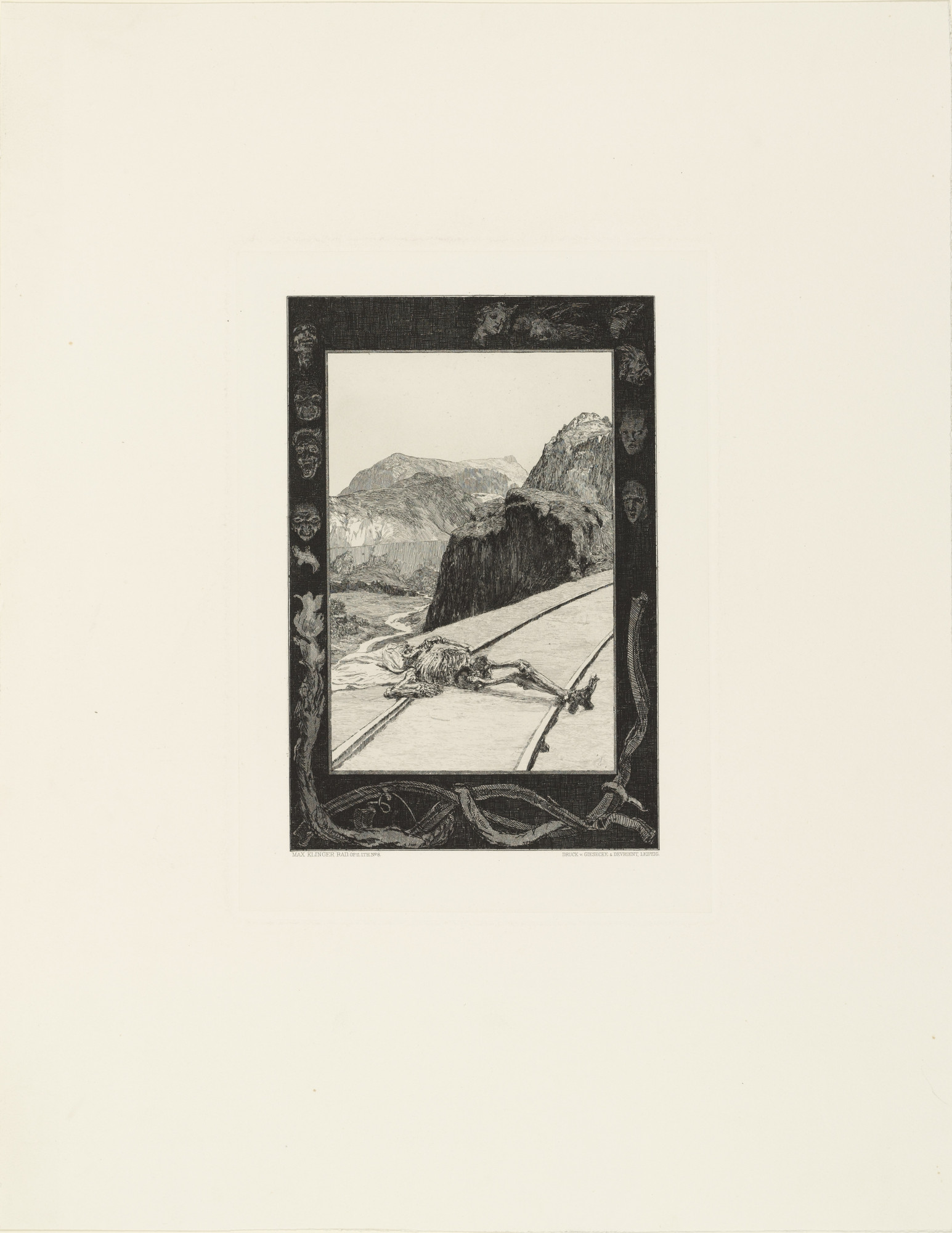 Max Klinger. On the Tracks (Auf den Schienen) (plate 8) from the ...