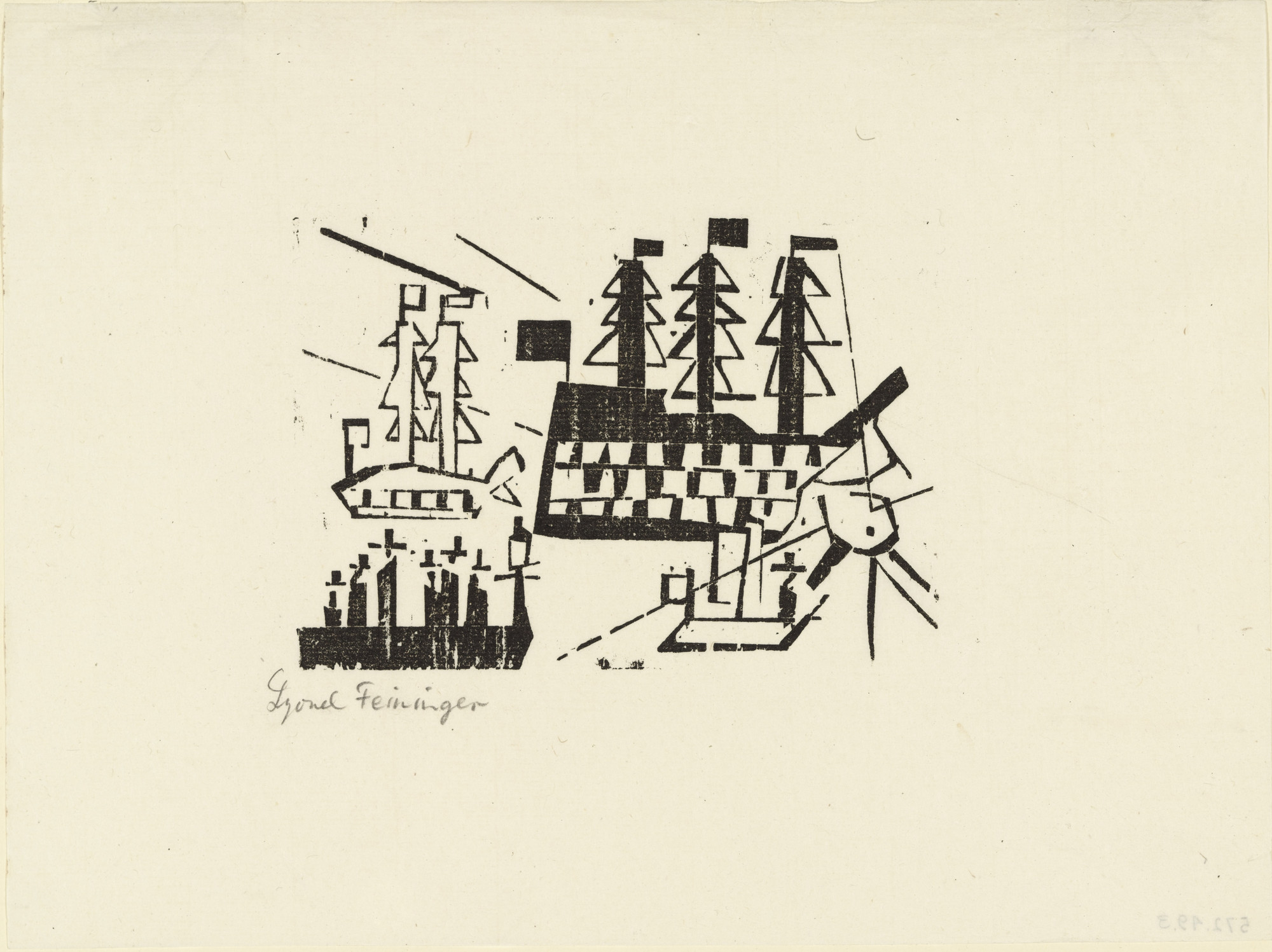 Lyonel Feininger. Ships in Port from Ten Woodcuts by Lyonel Feininger ...