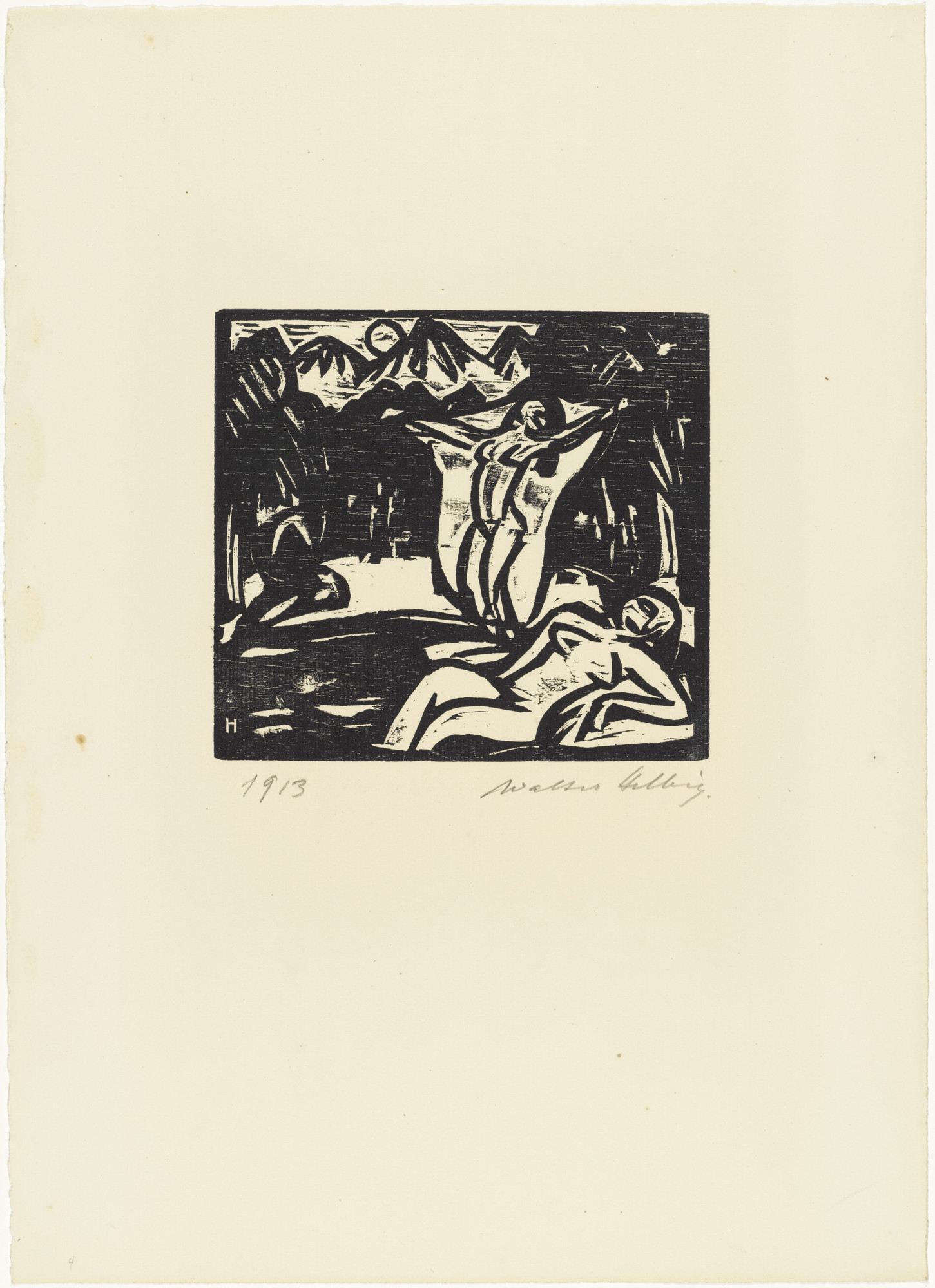 Walter Helbig. Bathers (Badende) from 16 Woodcuts (16 Holzschnitte ...