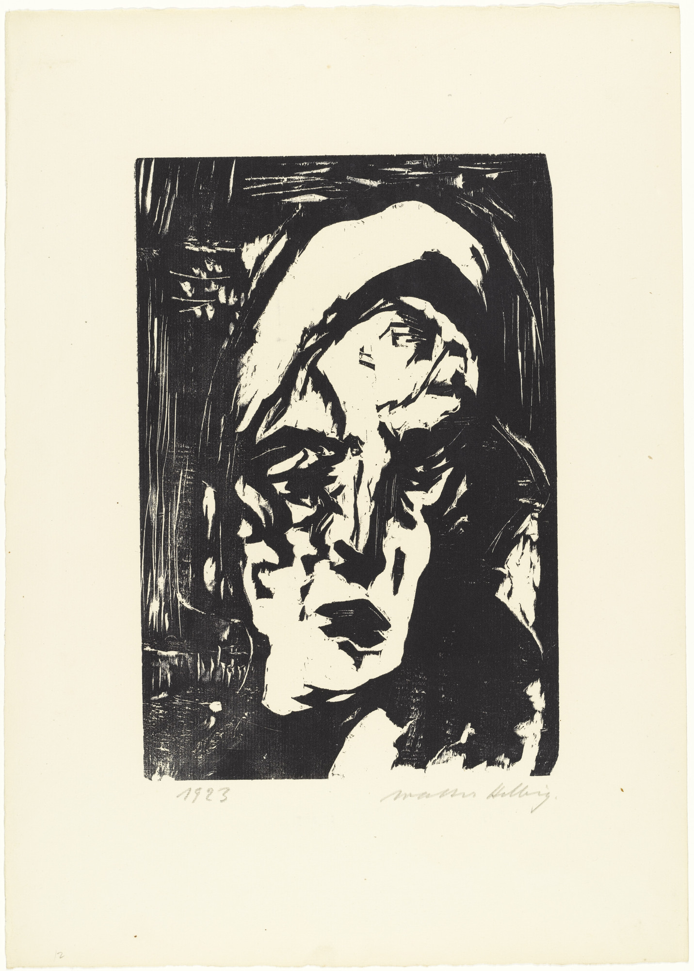 Walter Helbig. Female Head (Weibl. Kopf) from 16 Woodcuts (16 ...