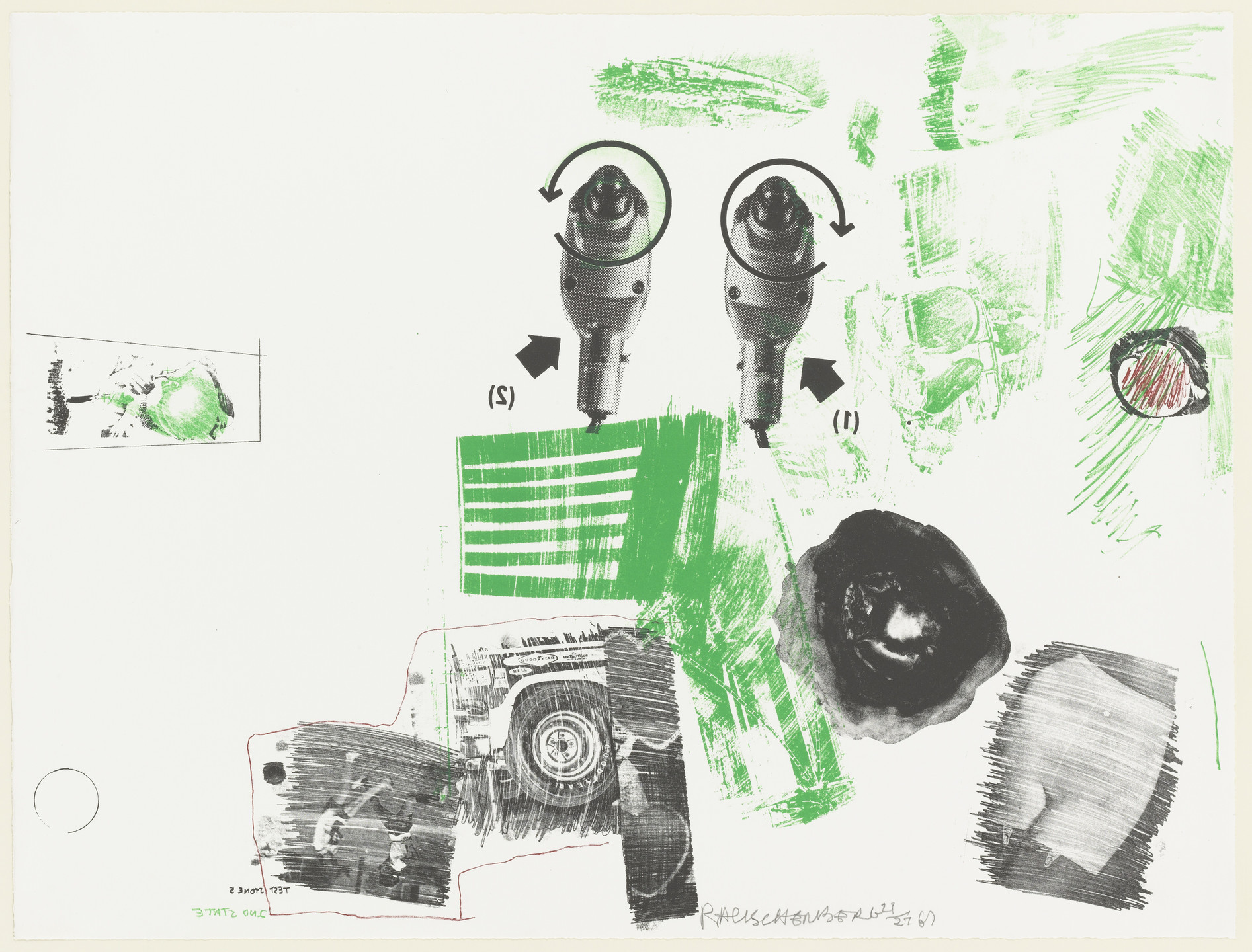 Robert Rauschenberg. Test Stone #5A (Green Drills) from Booster and 7 ...
