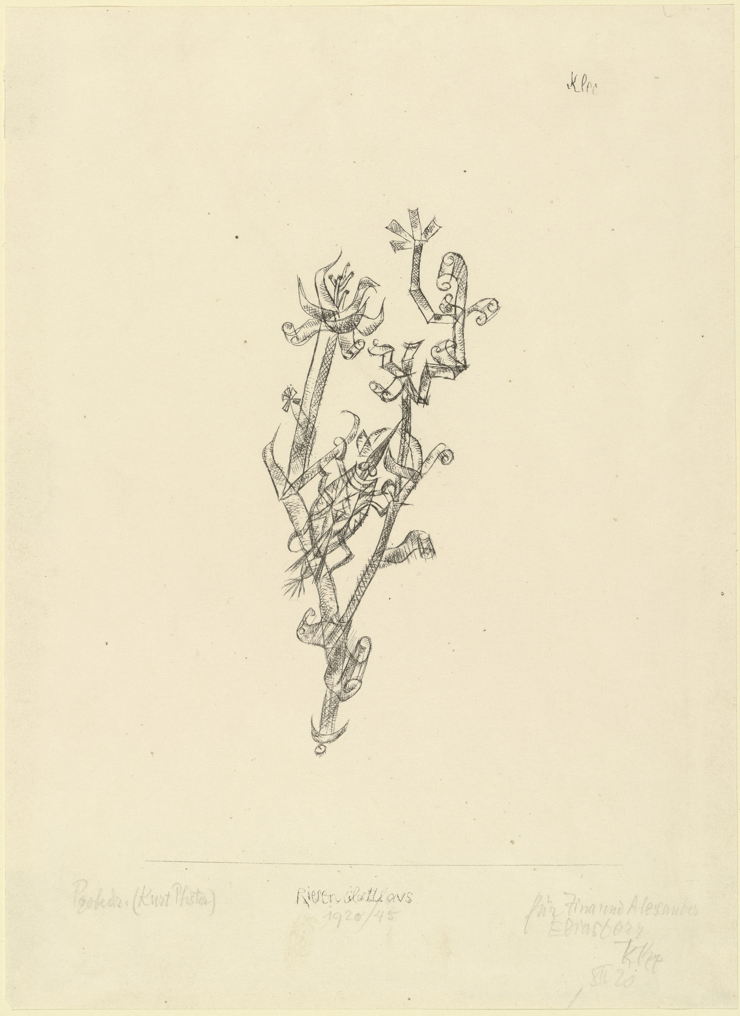 Paul Klee. Giant Aphid (Riesenblattlaus) for the illustrated book ...