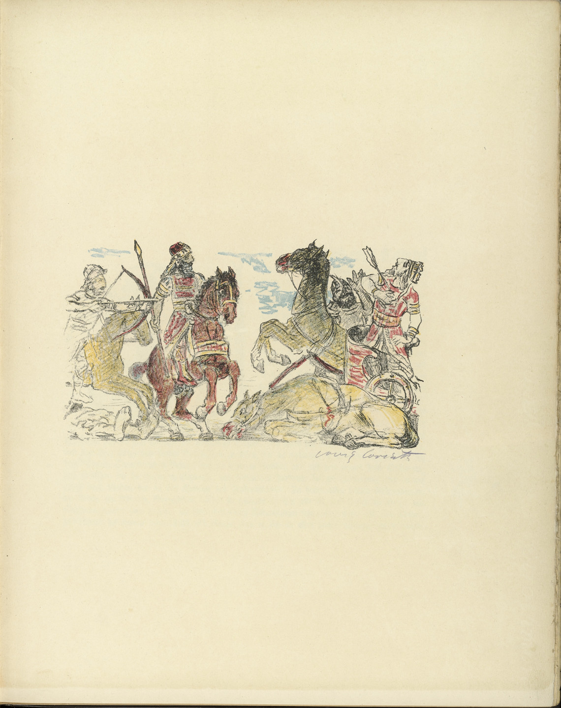 Lovis Corinth. Warrior Scene (Kriegerszene) (plate, folio 4) from Das ...