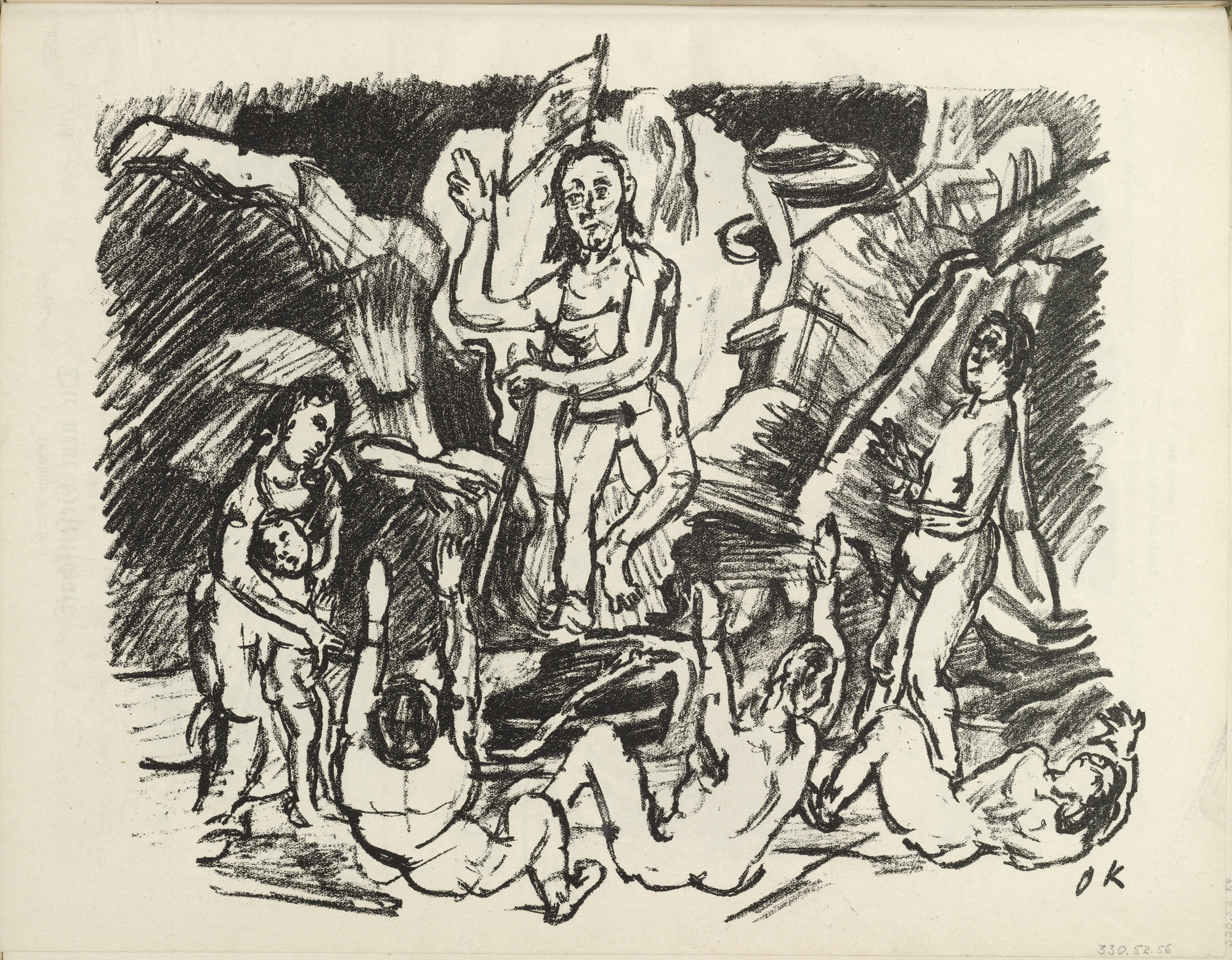 Oskar Kokoschka. The Resurrection (Auferstehung) (plate, foilo 29 verso ...