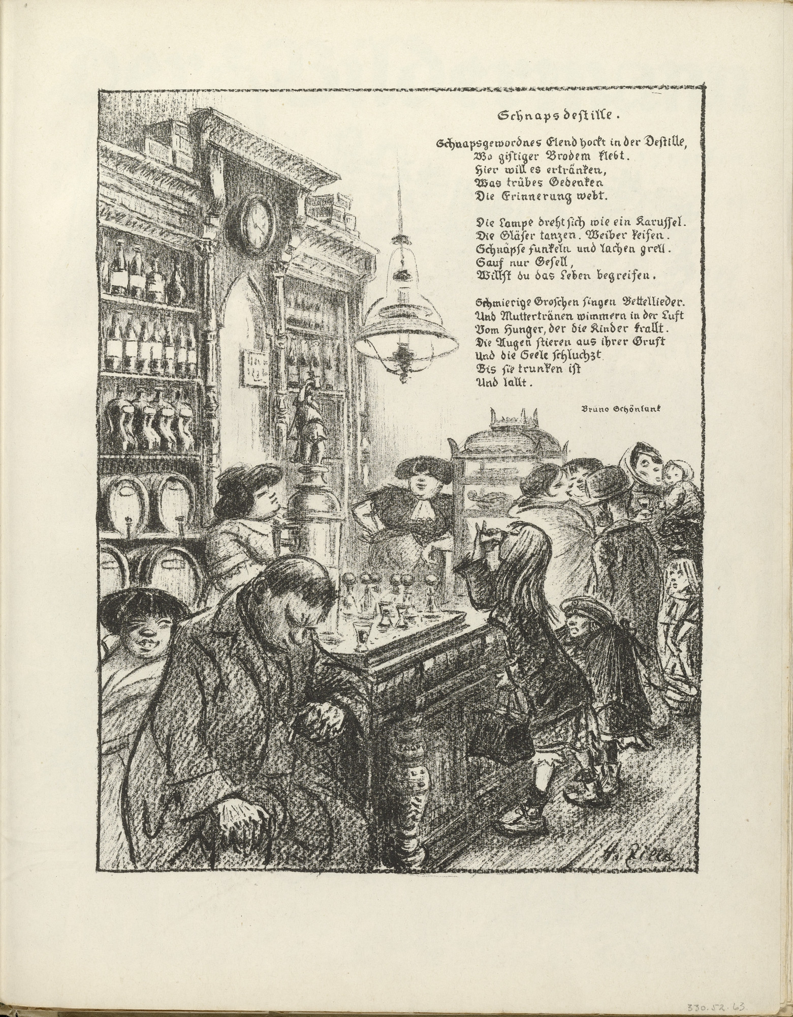 Heinrich Zille. Schnapps Saloon (Schnapsdestille) (plate, folio 33 ...