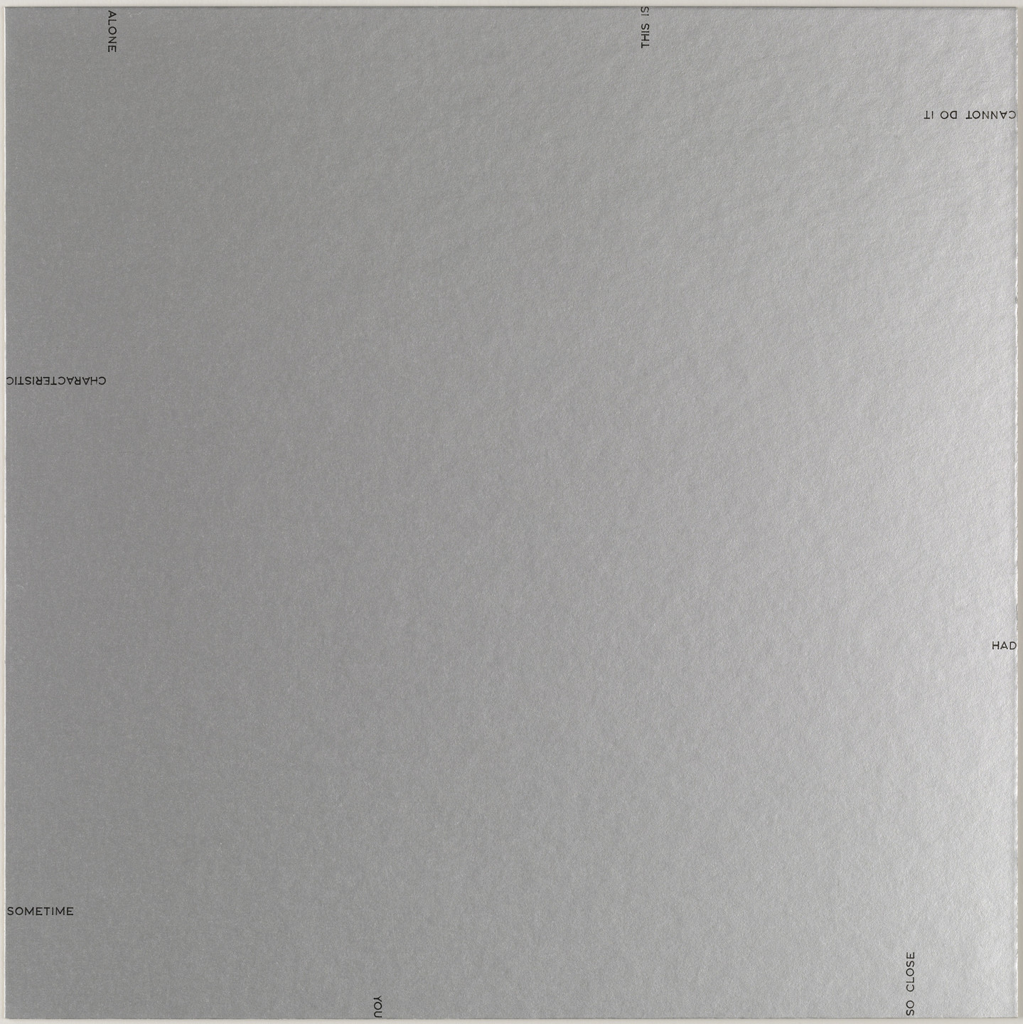 Robert Barry. Untitled. (1976) | MoMA