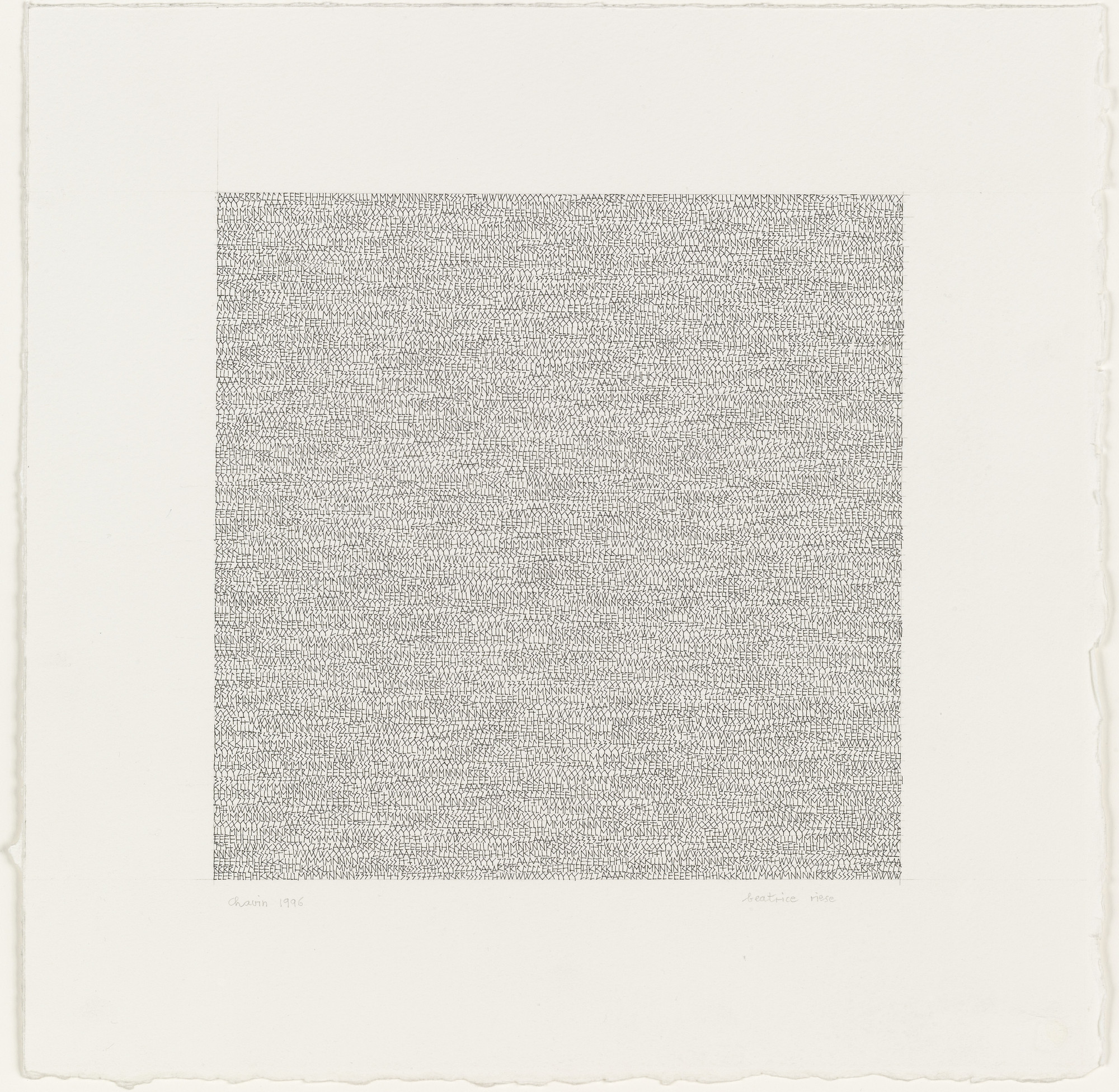 Beatrice Riese. Chavin. 1996 | MoMA