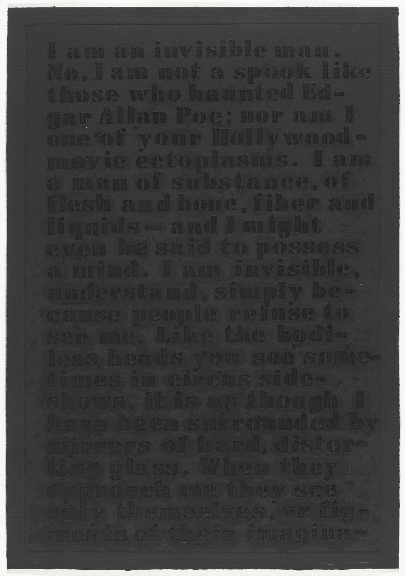 Glenn Ligon. Untitled (Four Etchings). 1992 | MoMA
