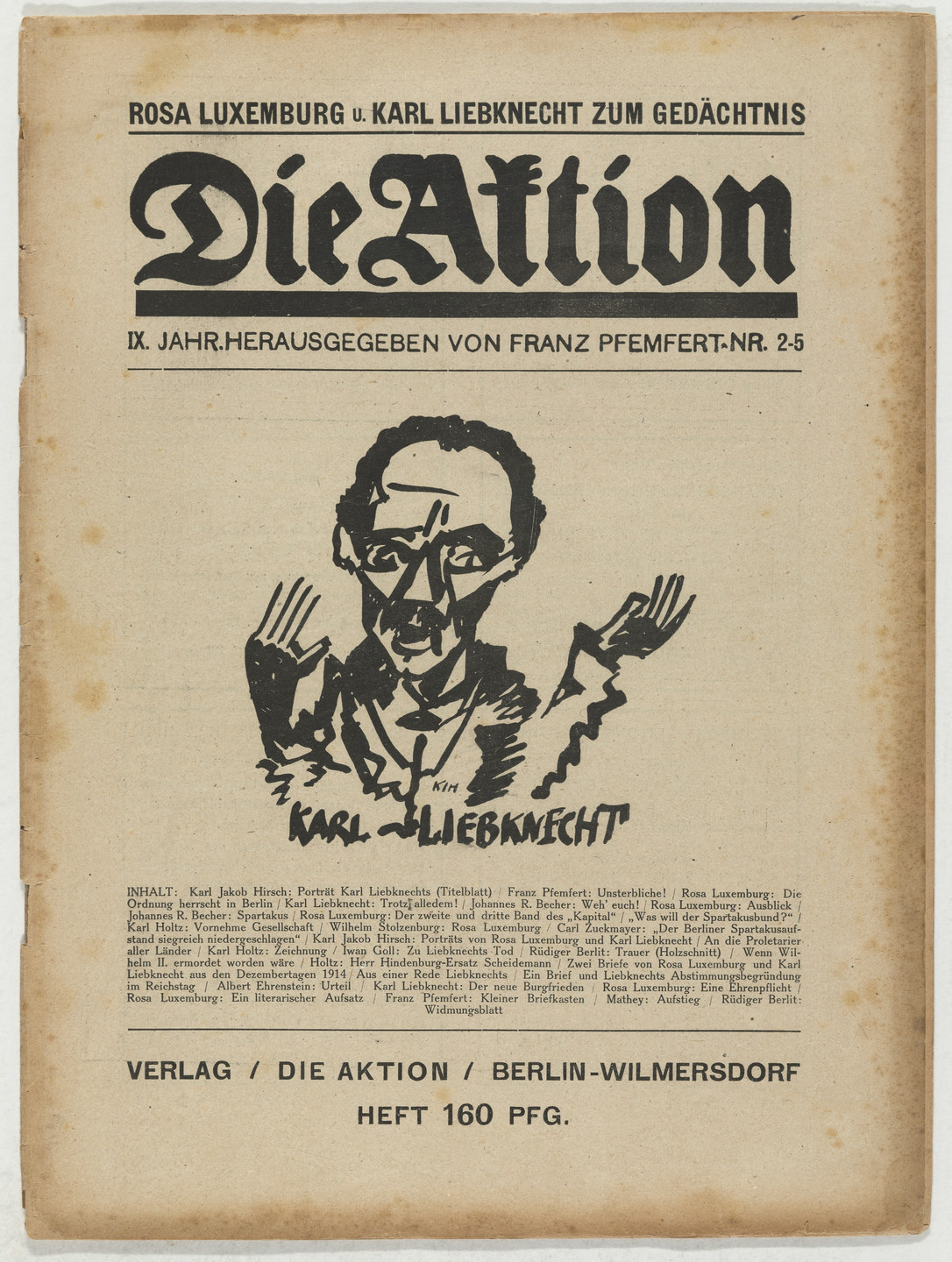 Rüdiger Berlit, Georg Alexander Mathéy. Die Aktion, vol. 9, no. 2-5 ...