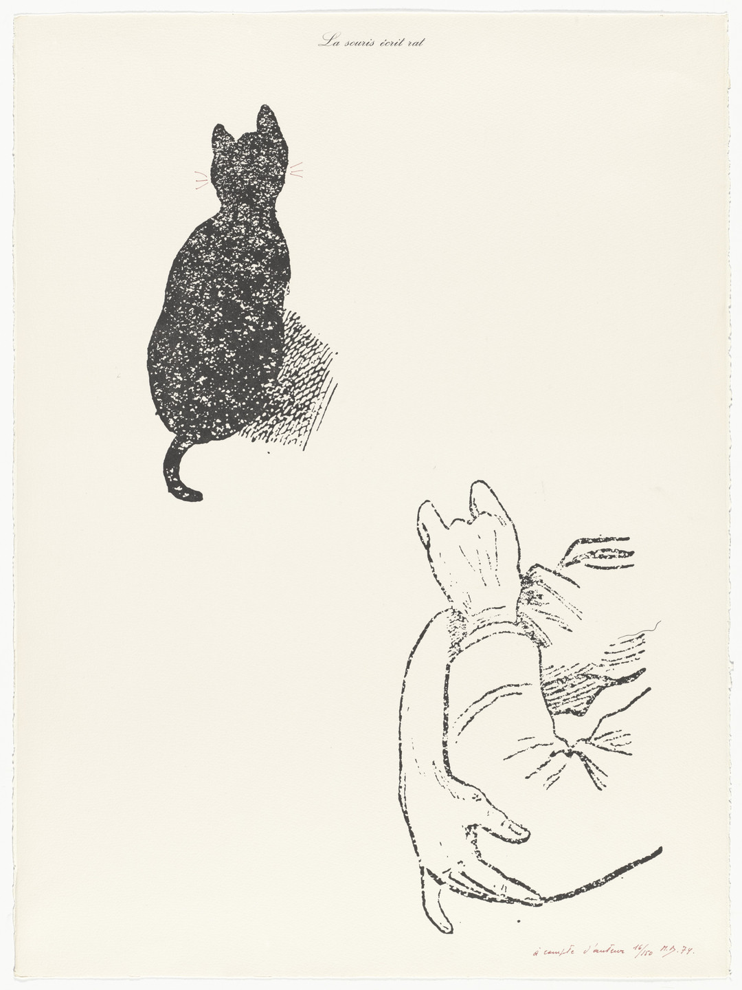 Marcel Broodthaers. The Mouse Writes Rat (At the Author's Expense) (La ...