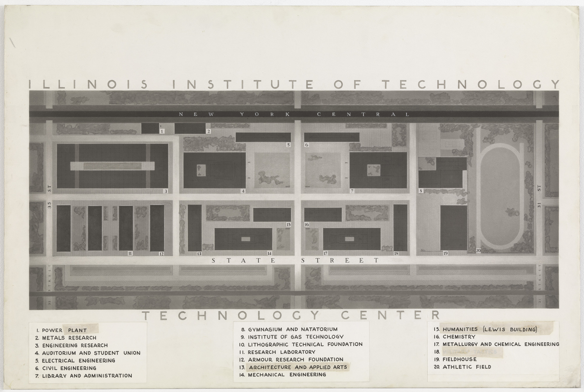 Ludwig Mies van der Rohe. IIT Master Plan, Chicago, Illinois ...