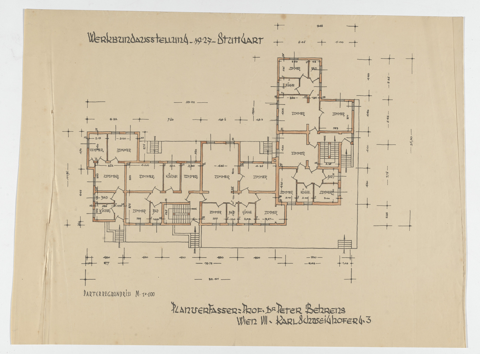 Peter Behrens. Weissenhof Apartment House, "The Dwelling" Exhibition ...