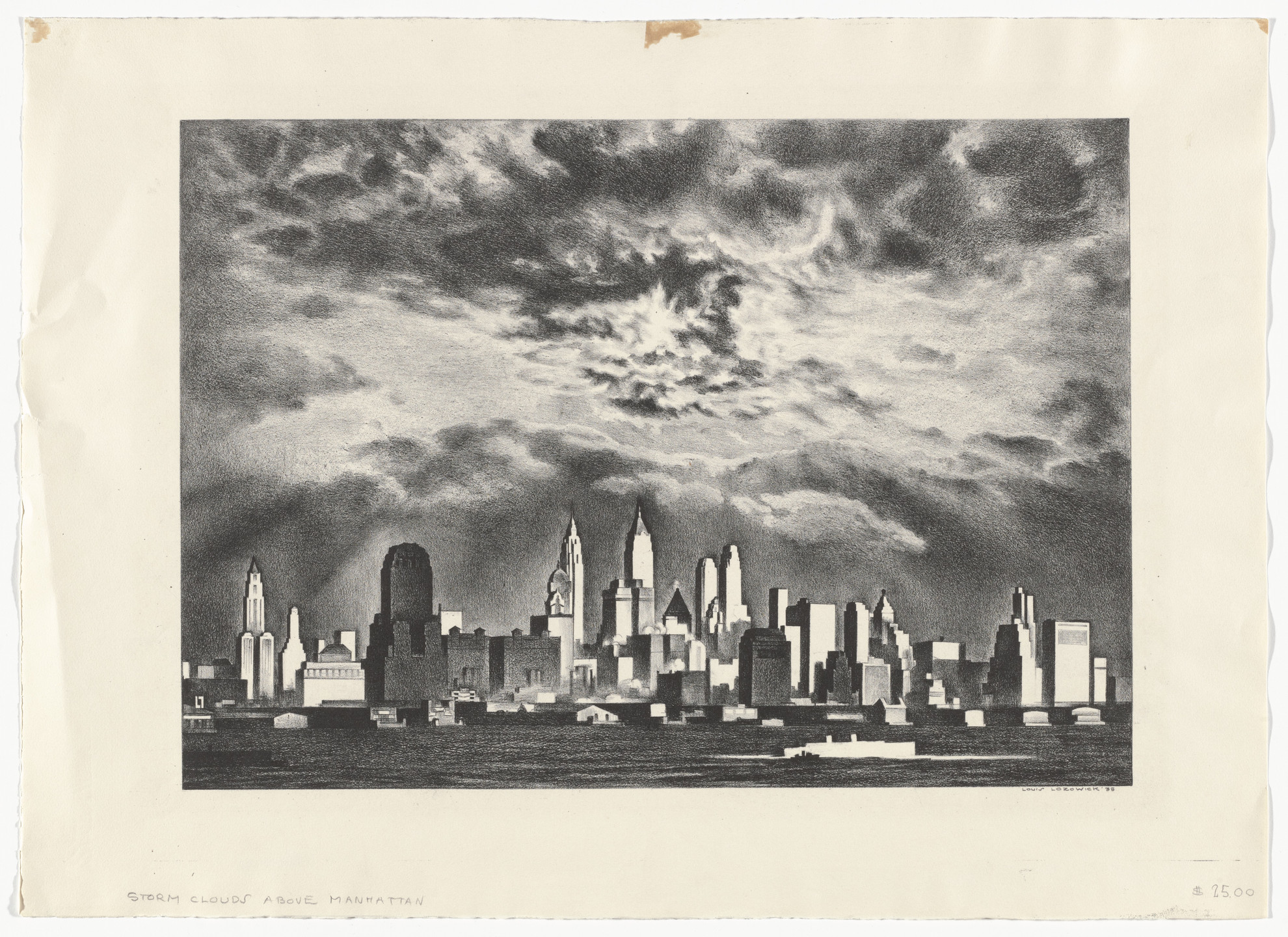 Louis Lozowick. Storm Clouds Above Manhattan. 1935 | MoMA