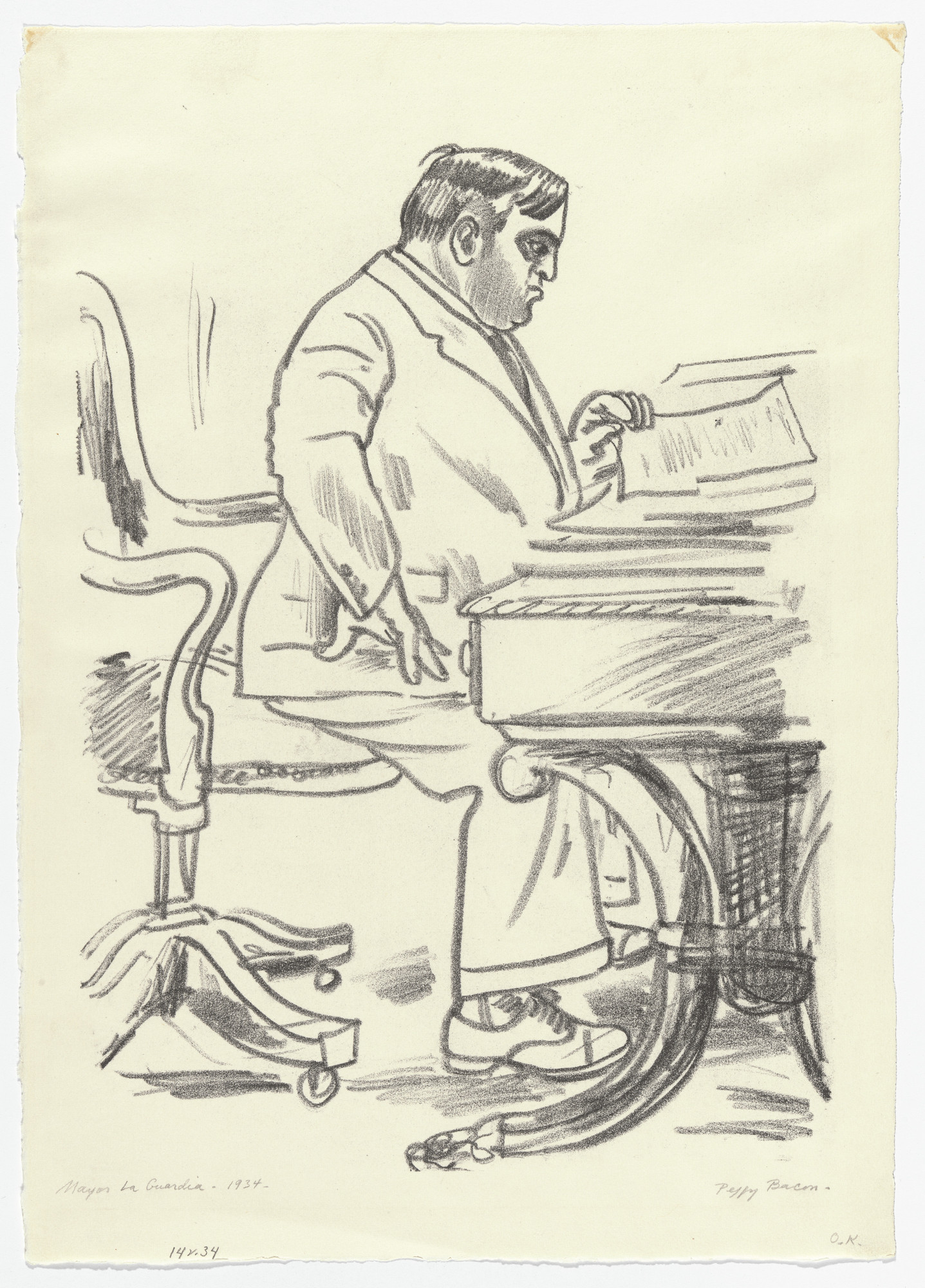 Peggy Bacon. Mayor La Guardia. 1934 | MoMA