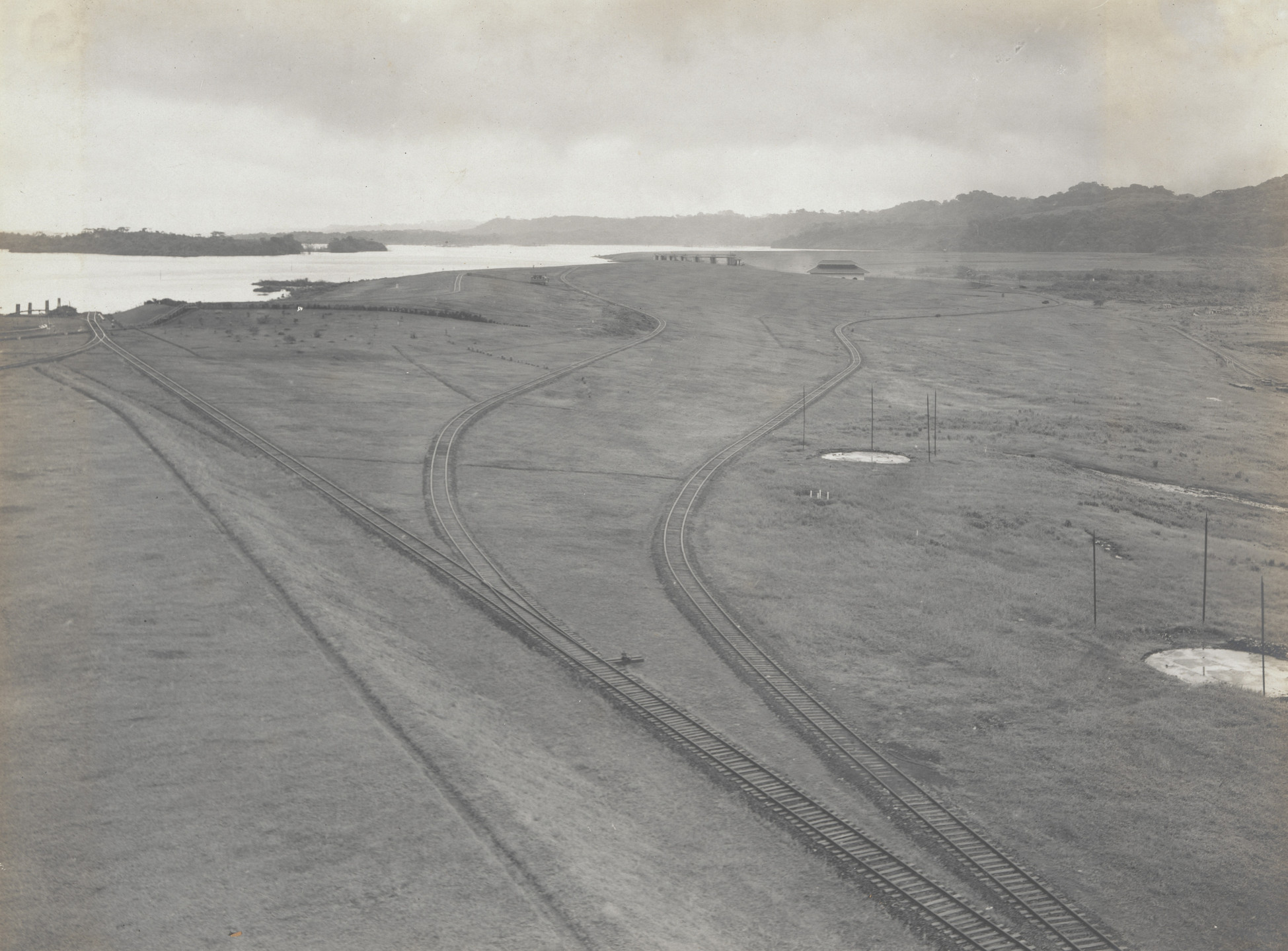 Unidentified photographer. Panama Canal. Gatun Dam from light house on ...