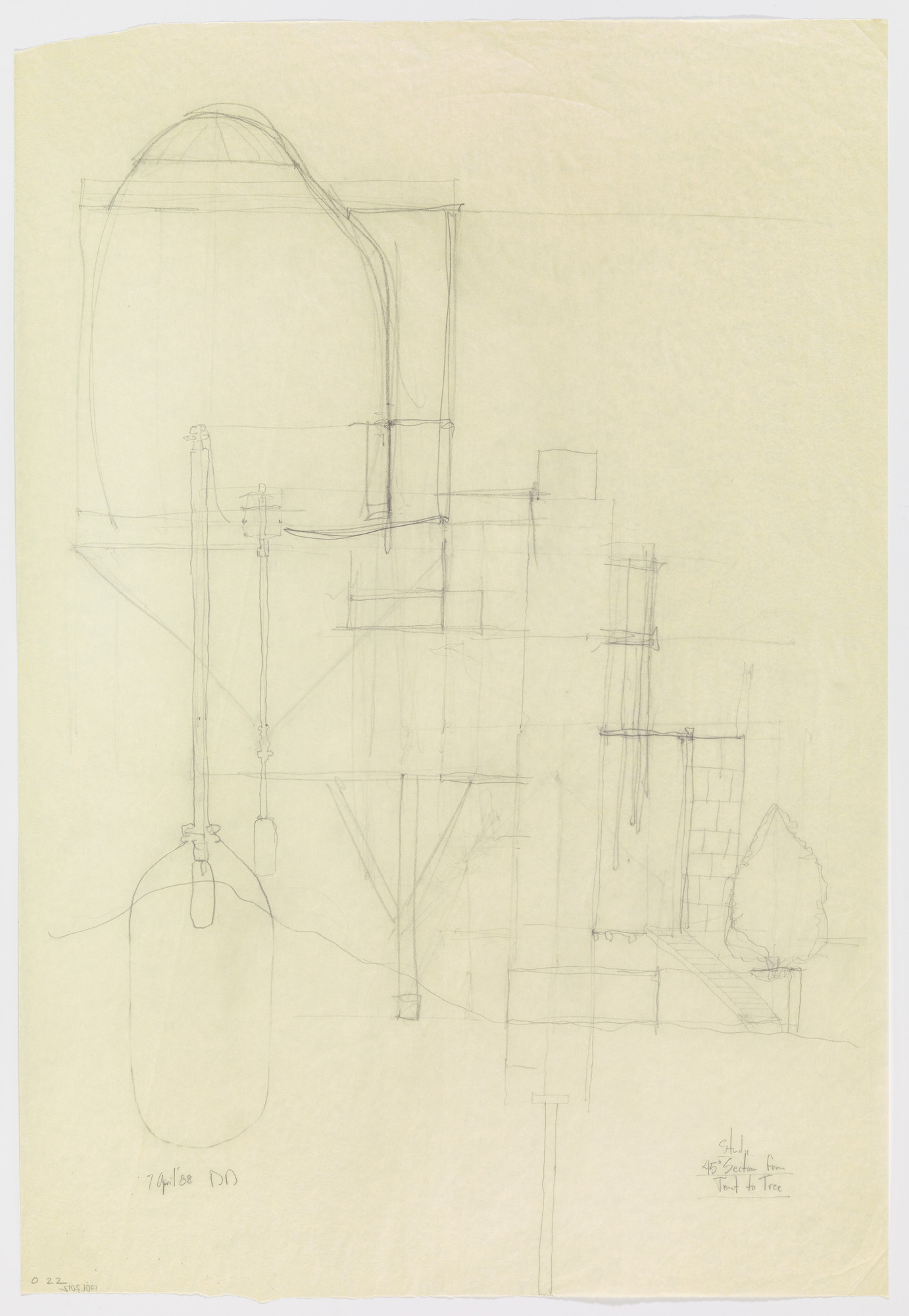 Douglas Darden. Oxygen House Project (Section). 1988 | MoMA