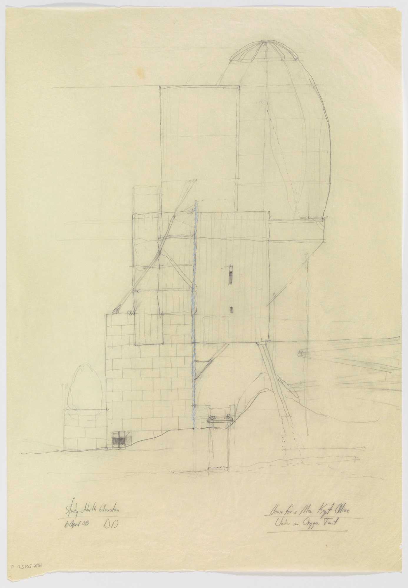 Douglas Darden. Oxygen House Project (Elevation). 1988 | MoMA