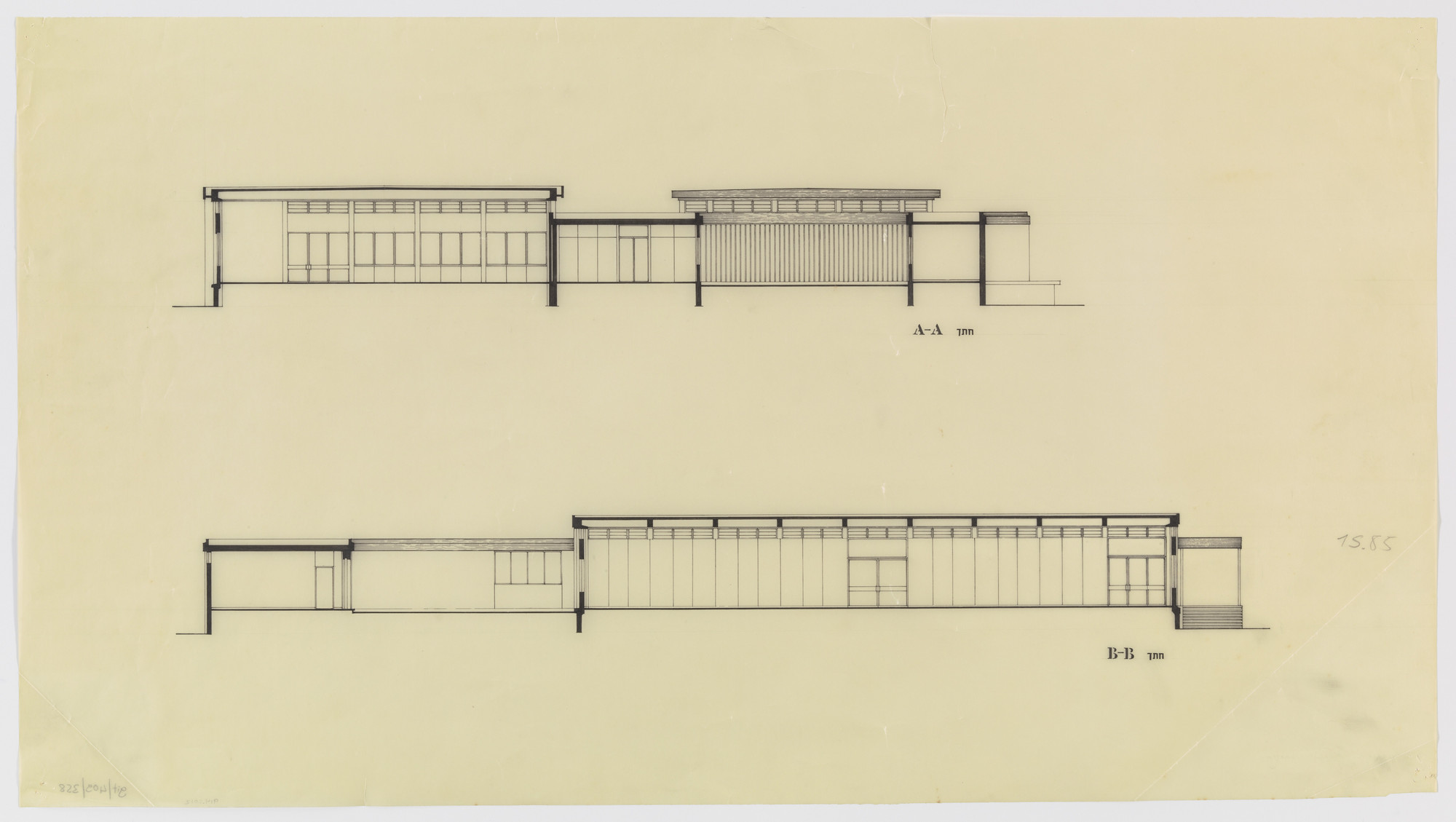Munio Gitai Weinraub. Kibbutz Kfar Masaryk, Israel (Elevations). 1962 ...