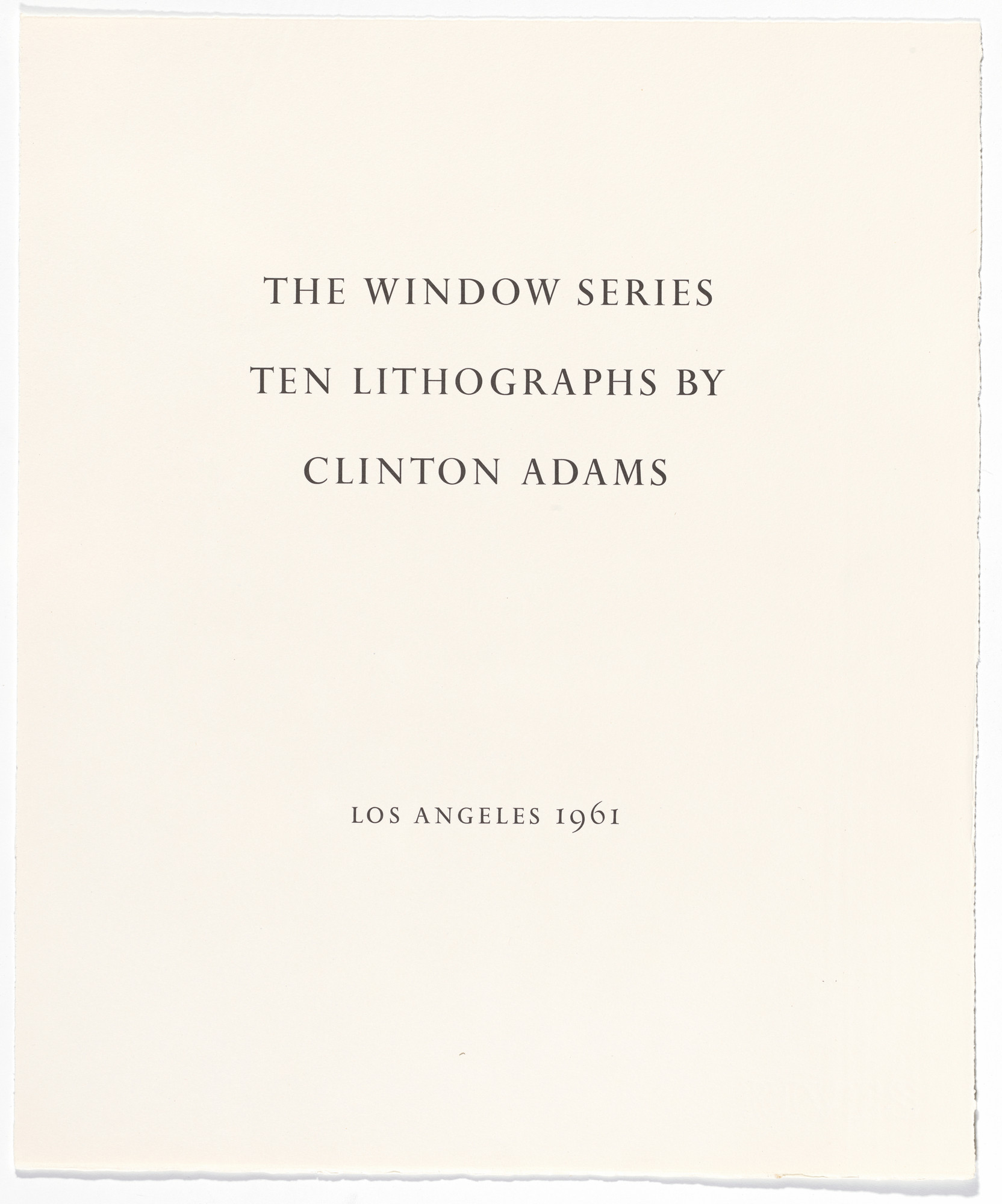 Clinton Adams. Window Series. 1960 | MoMA