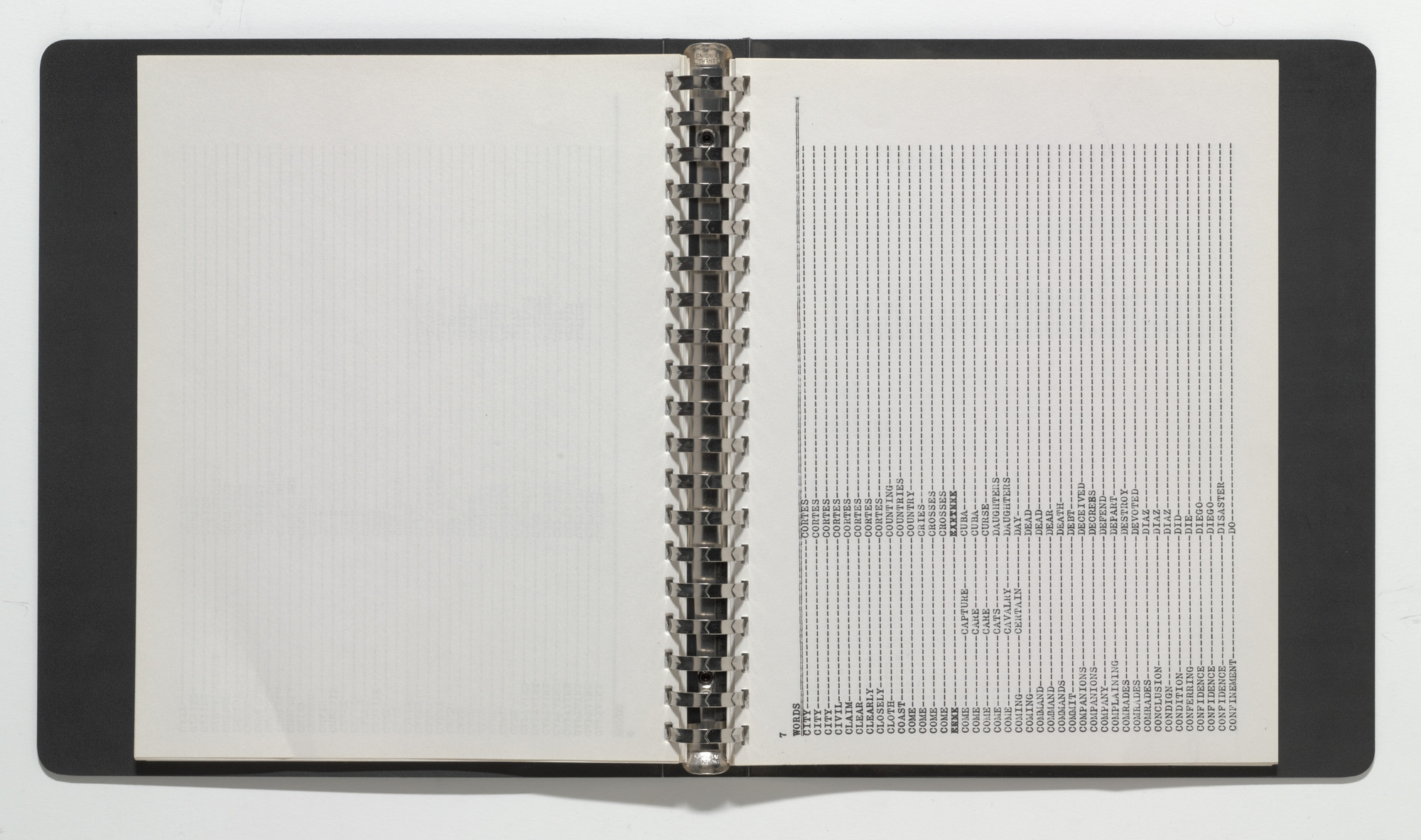 Carl Andre. Three Operas, volume 6 from Seven Books of Poetry. 1964 ...