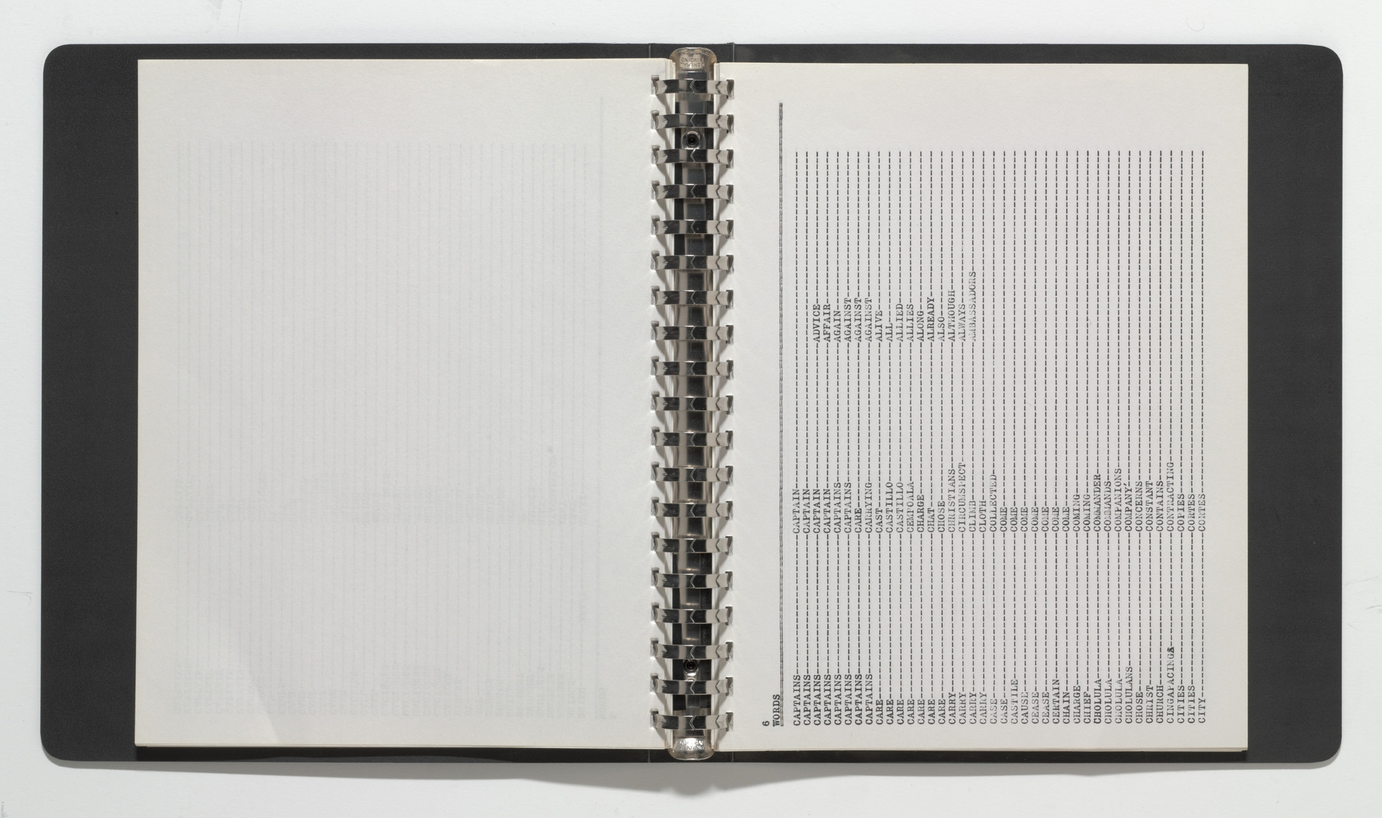 Carl Andre. Three Operas, volume 6 from Seven Books of Poetry. 1964 ...