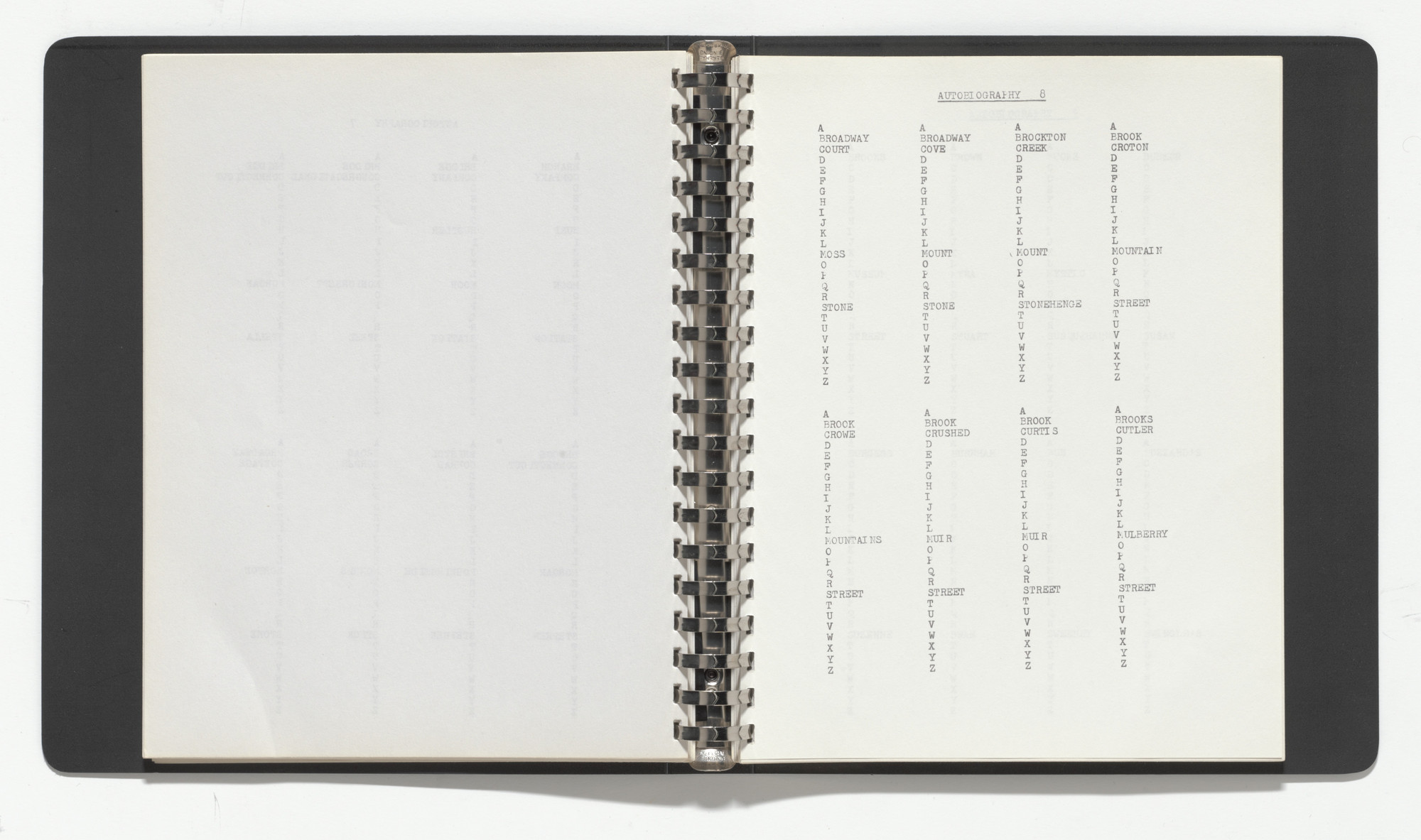 Carl Andre. Seven Books of Poetry. 1960–69, published 1969 | MoMA