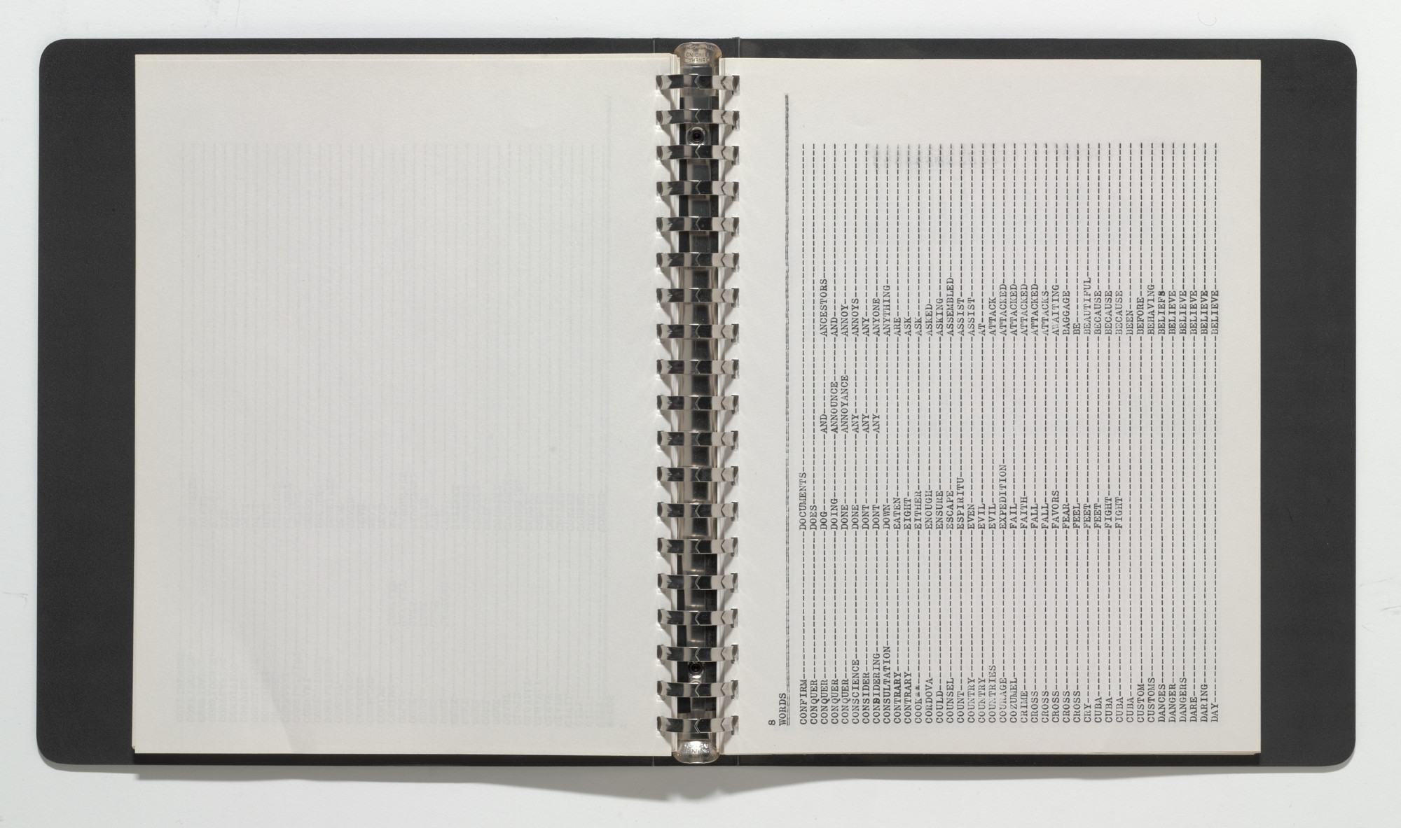 Carl Andre. Three Operas, volume 6 from Seven Books of Poetry. 1964 ...